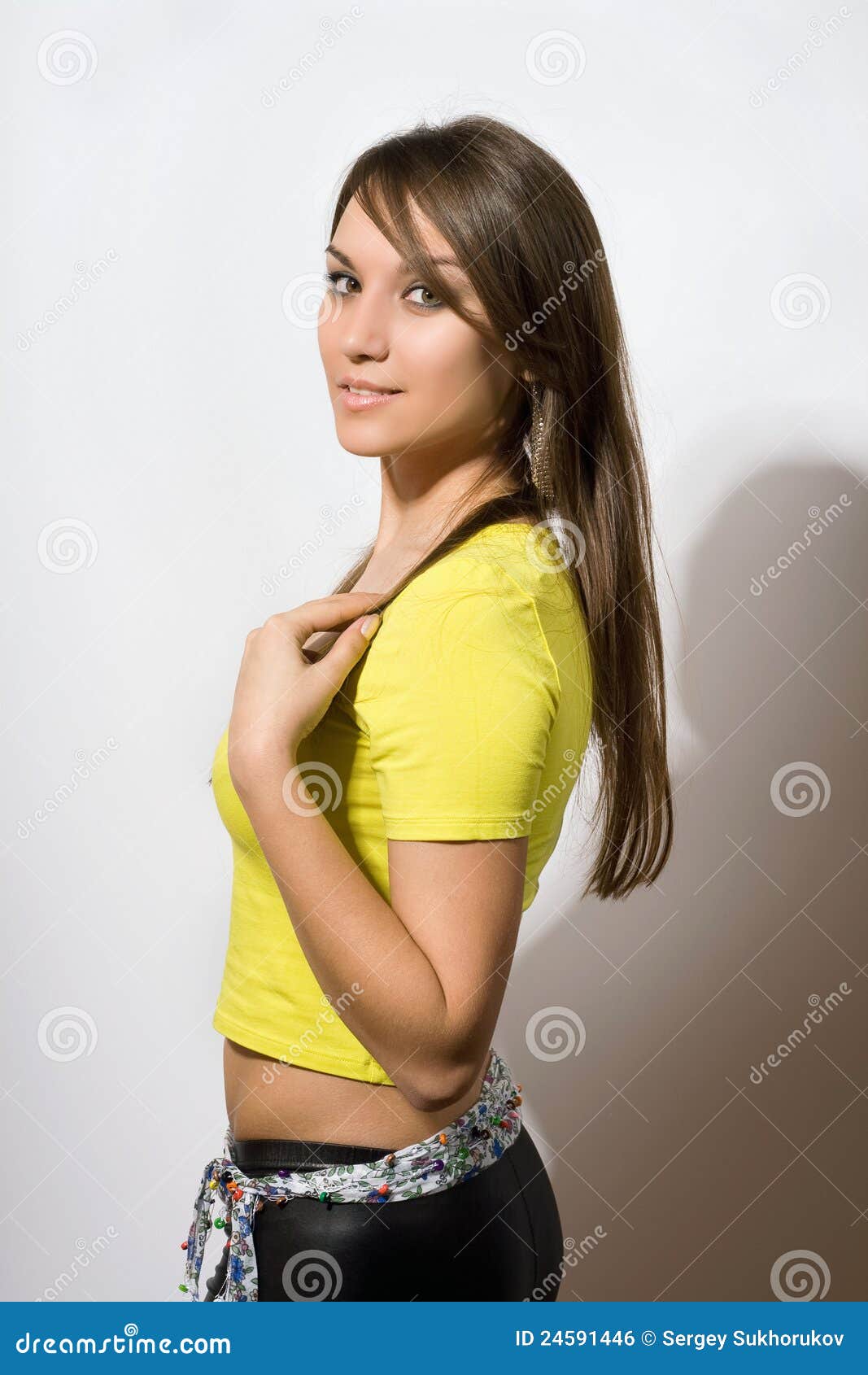 Bewitching young brunette stock photo. Image of black - 24591446
