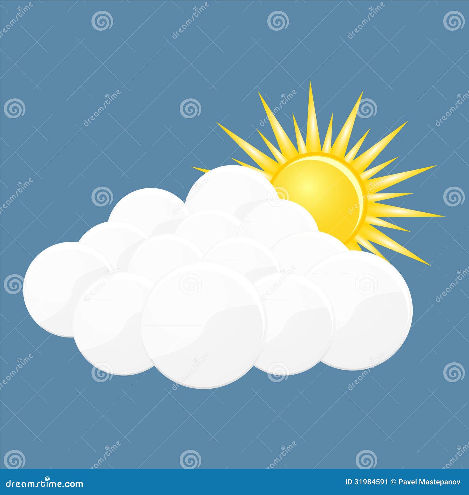 Bewolkt pictogram vector illustratie. Illustration of symbool - 31984591