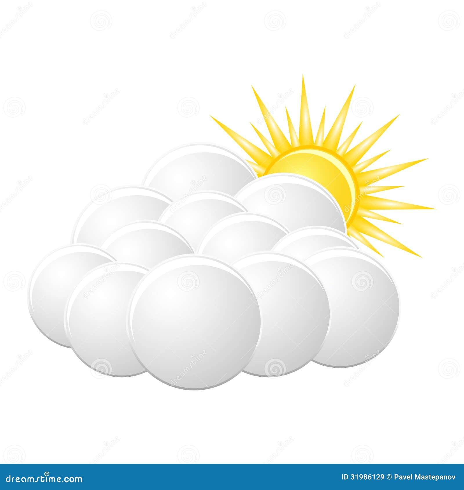 Bewolkt pictogram vector illustratie. Illustration of blauw - 31986129