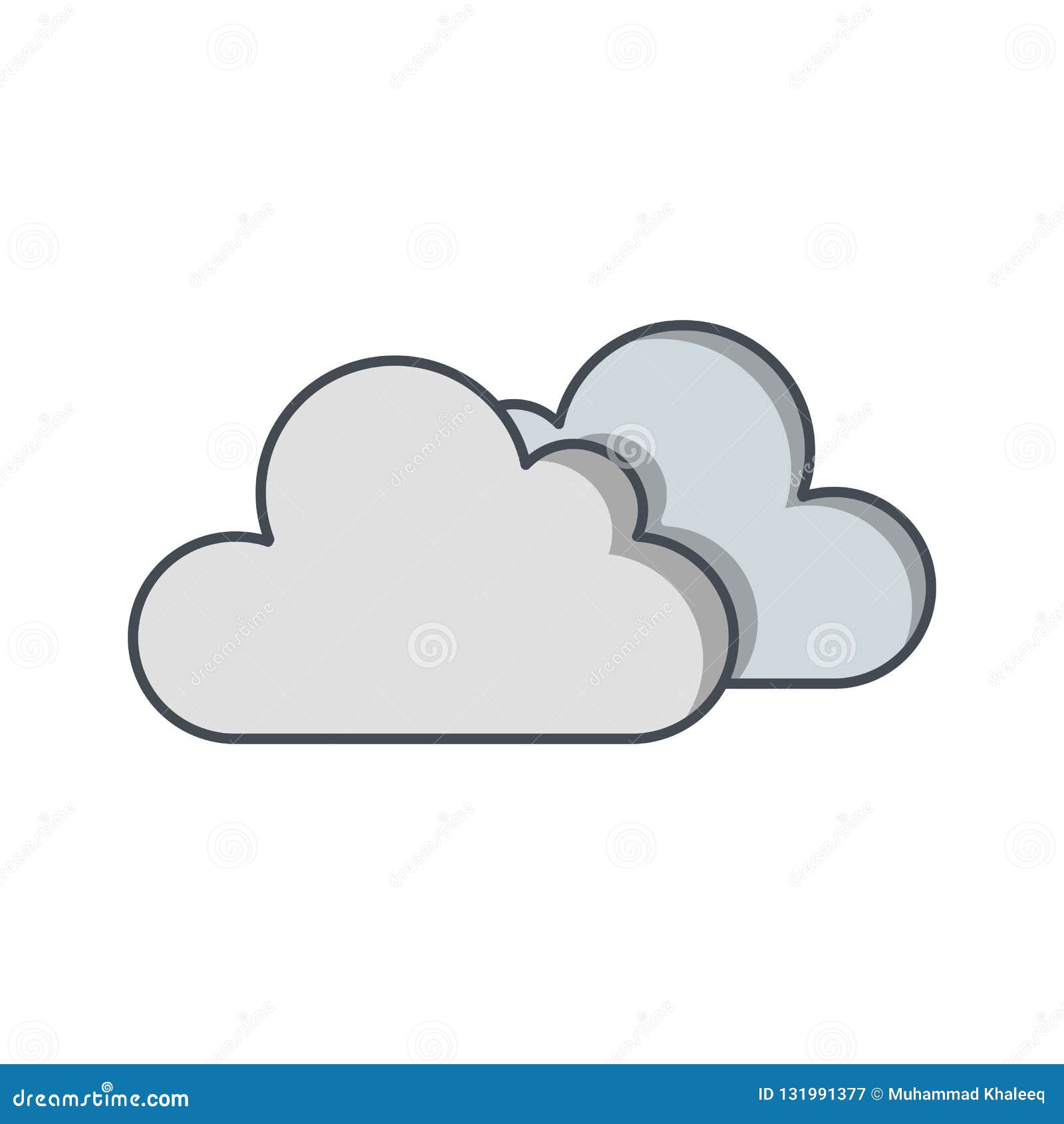 Bewolkt Vectorpictogram stock illustratie. Illustration of teken ...