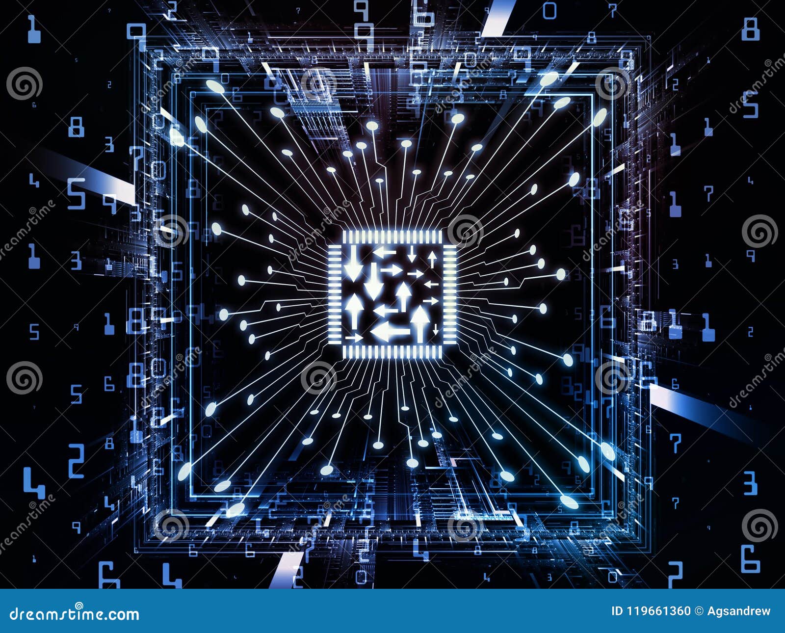 Beyond Computer CPU stock illustration. Illustration of backdrop ...