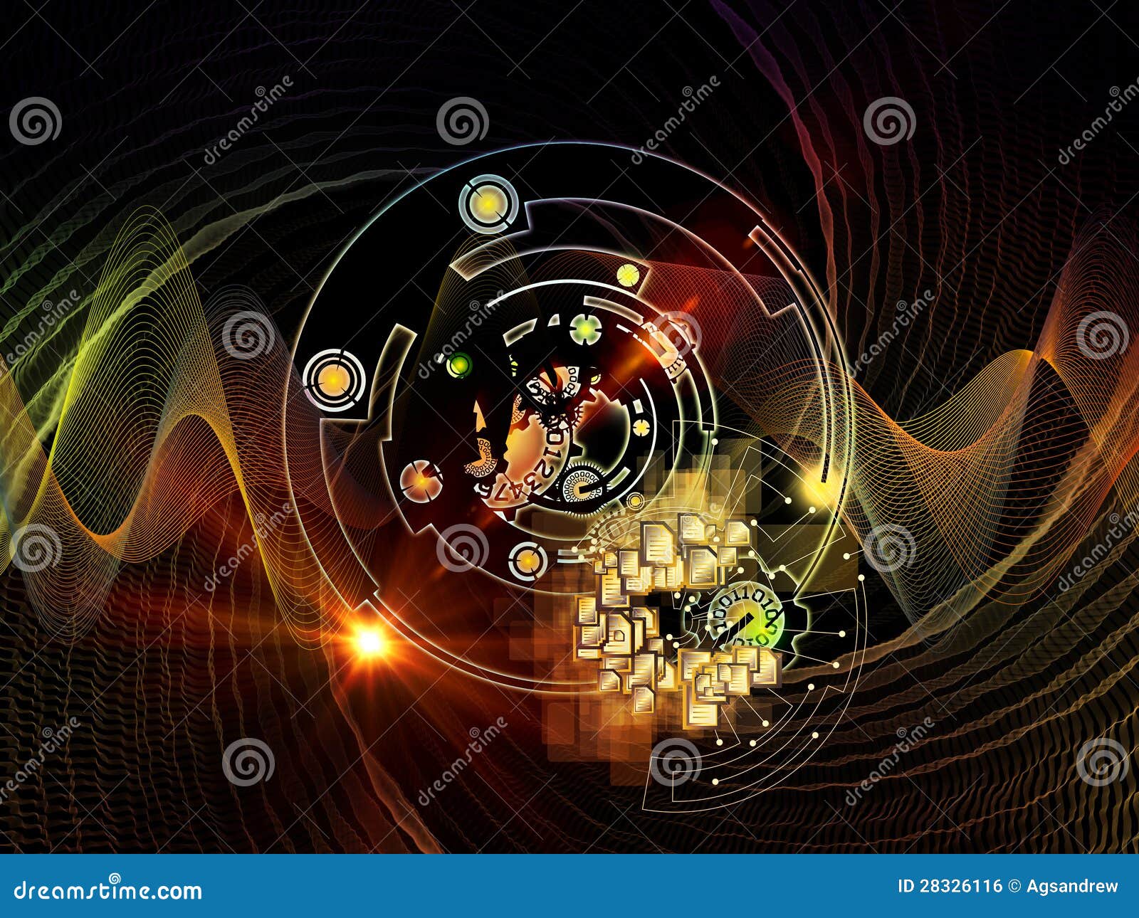 Beyond Digital Processing stock illustration. Illustration of gadget ...