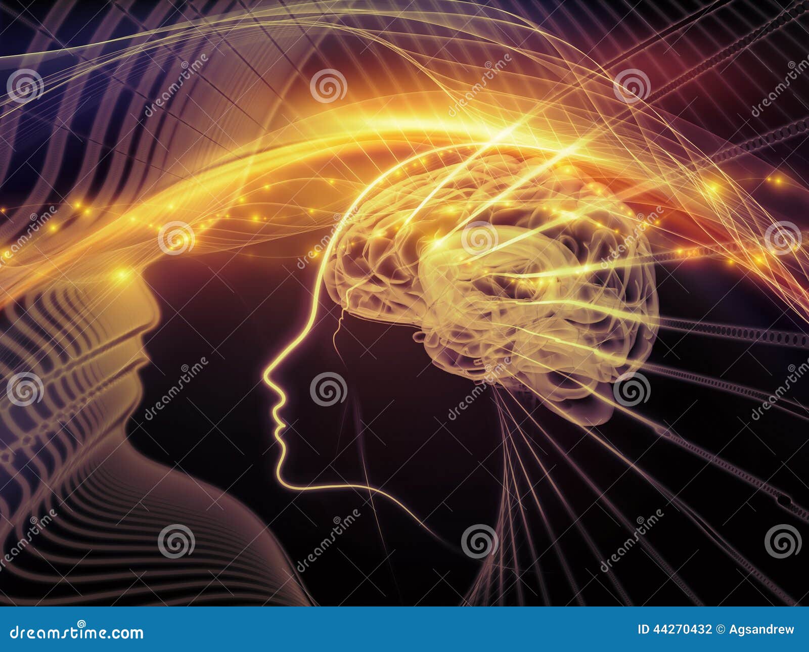 Beyond the Mind stock illustration. Illustration of collage - 44270432