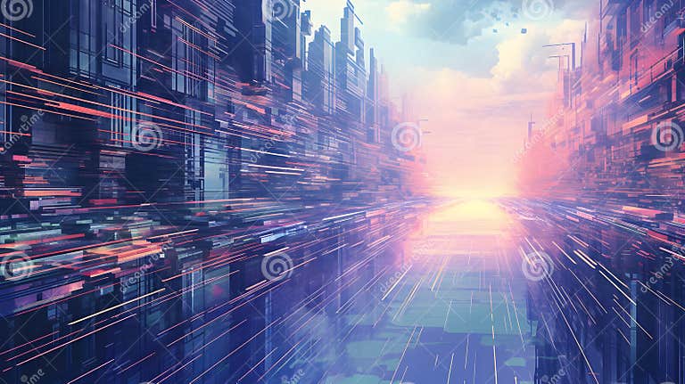 Beyond Tomorrow: Exploring the Futuristic Digital World Stock ...