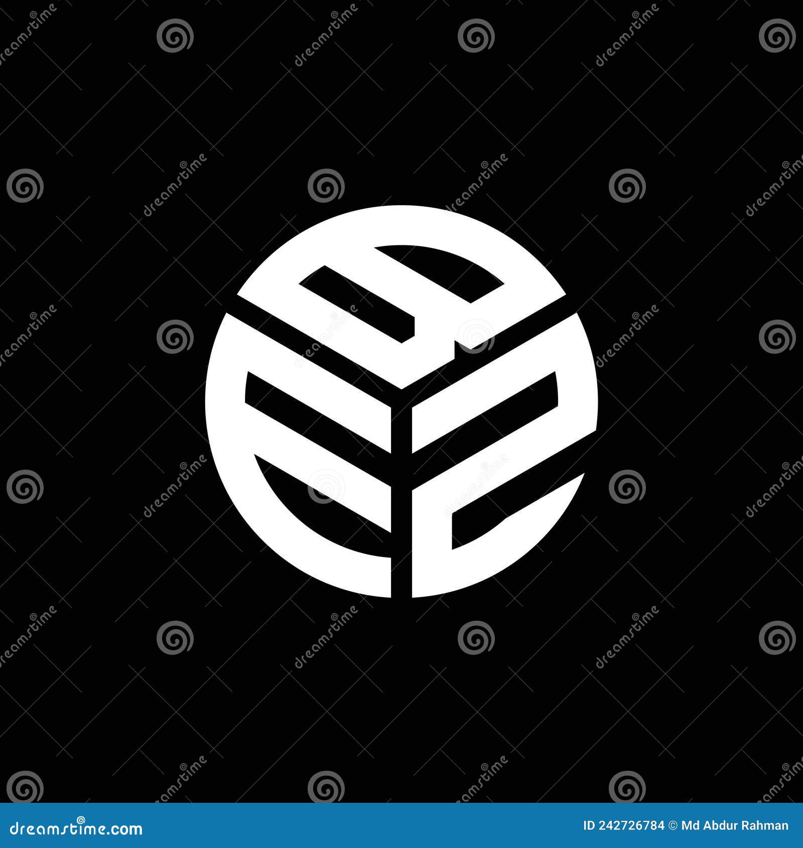 BEZ Letter Logo Design on Black Background. BEZ Creative Initials ...