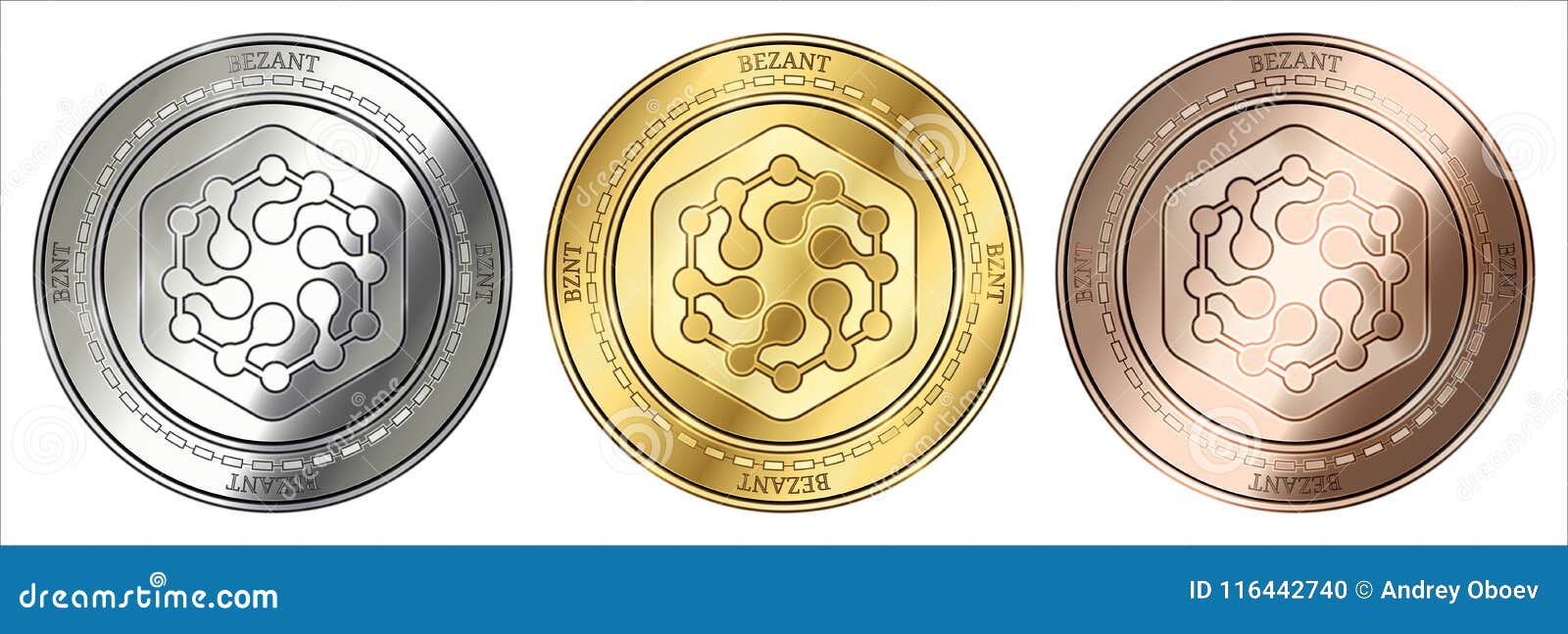 Bezant BZNT coin set. stock vector. Illustration of payment - 116442740