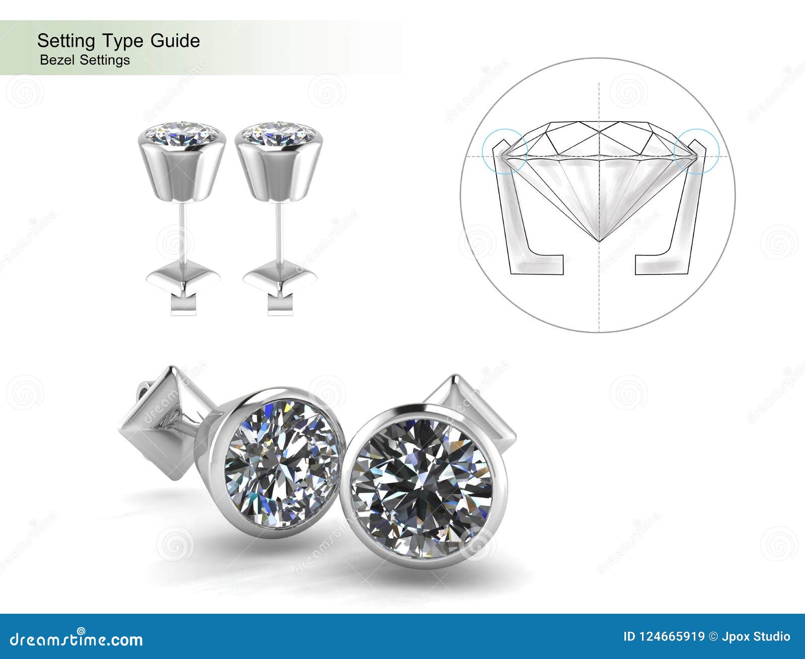 Pave Settings Isolated On White Background,Setting Type Guide-3D Image ...