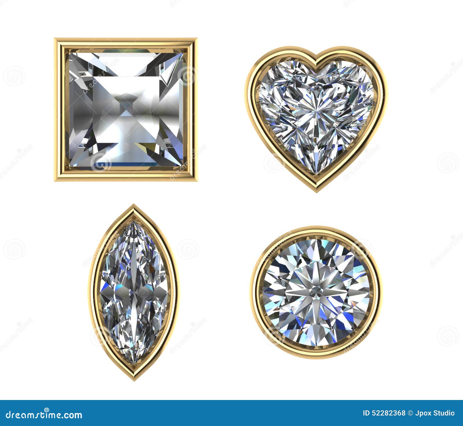 Diamonds Shape Top View Bezels Setting Gems Stock Illustration ...