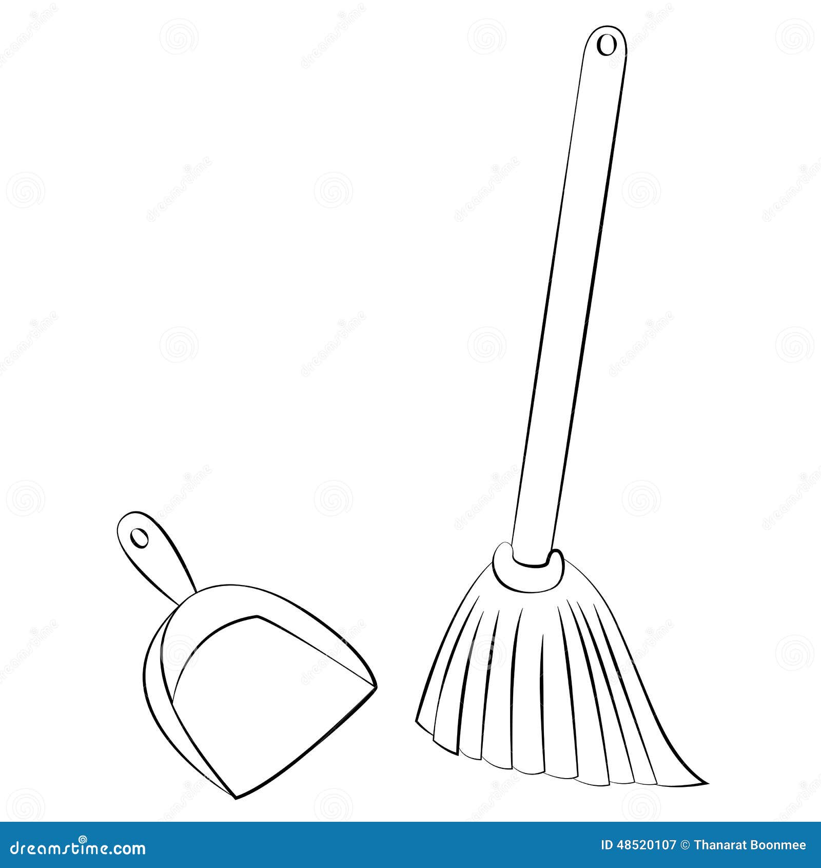 Bezem & Blik vector illustratie. Illustration of magisch - 48520107