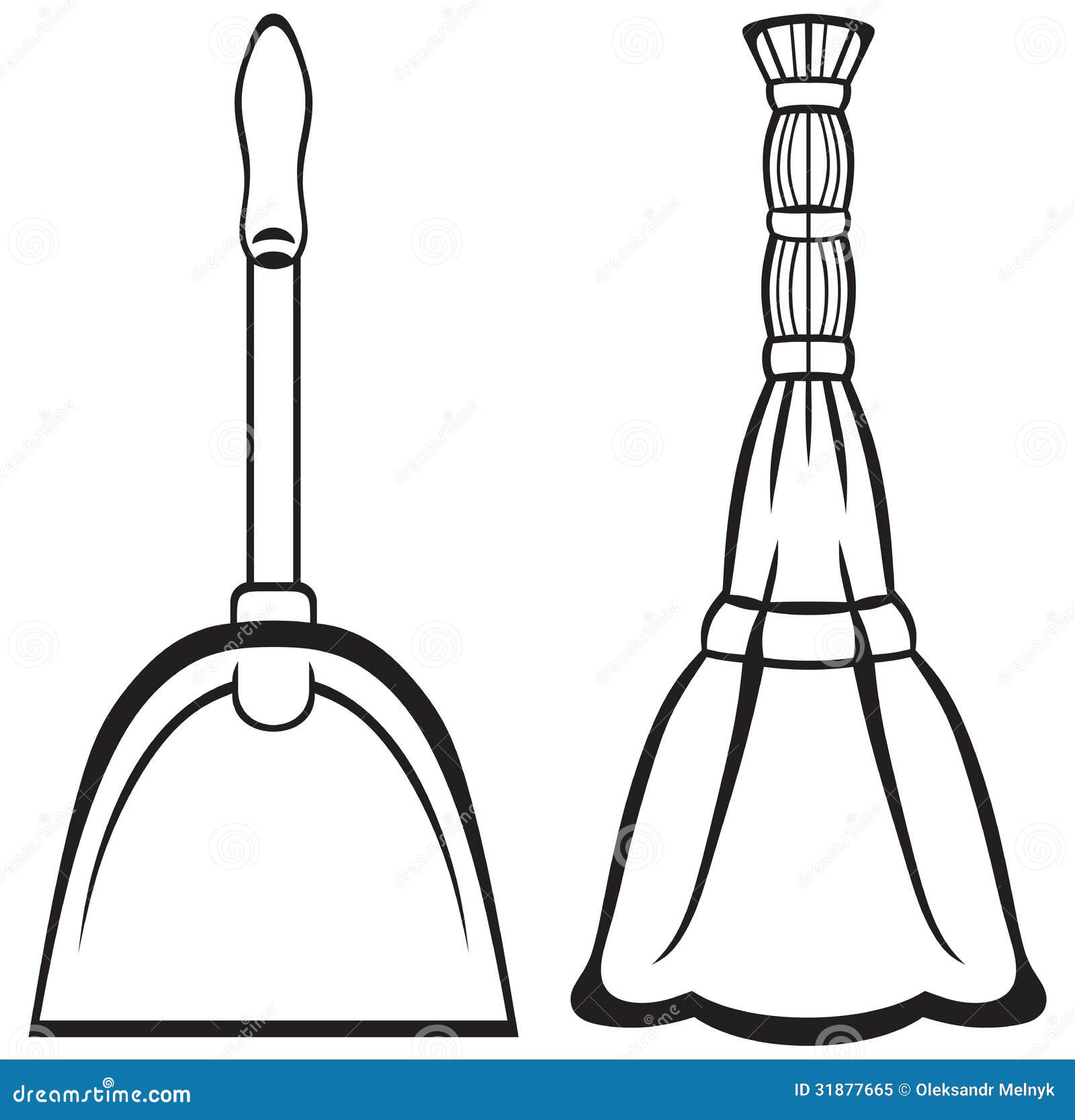 Bezem en blik vector illustratie. Illustration of artistiek - 31877665