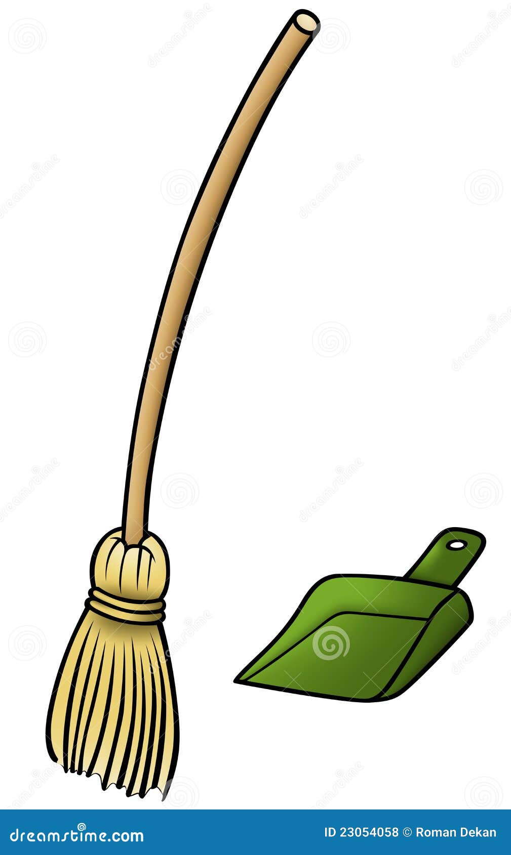 Bezem en Lepel vector illustratie. Illustration of lepel - 23054058