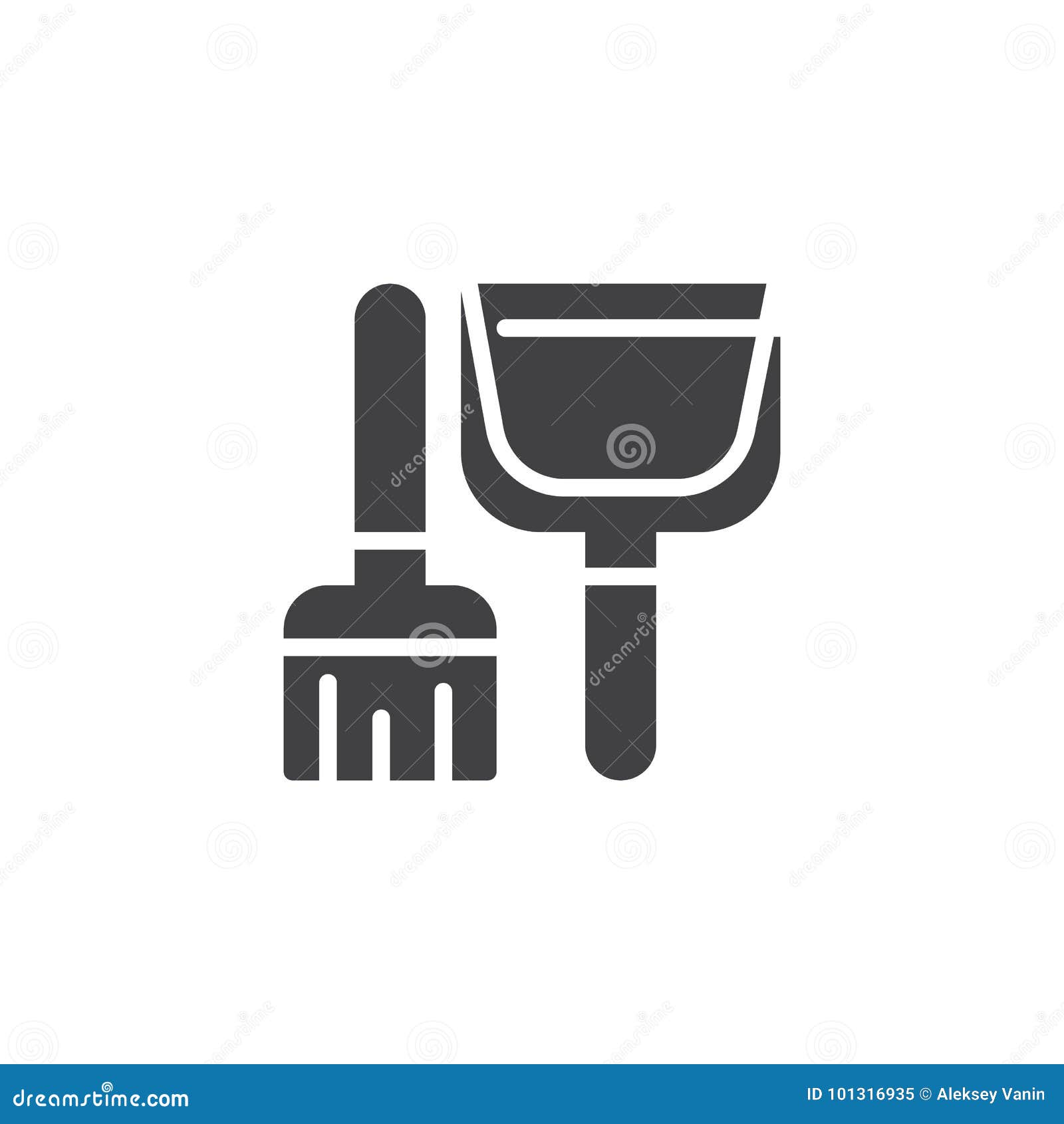 Bezem En Lepelpictogramvector Vector Illustratie - Illustration of vast ...