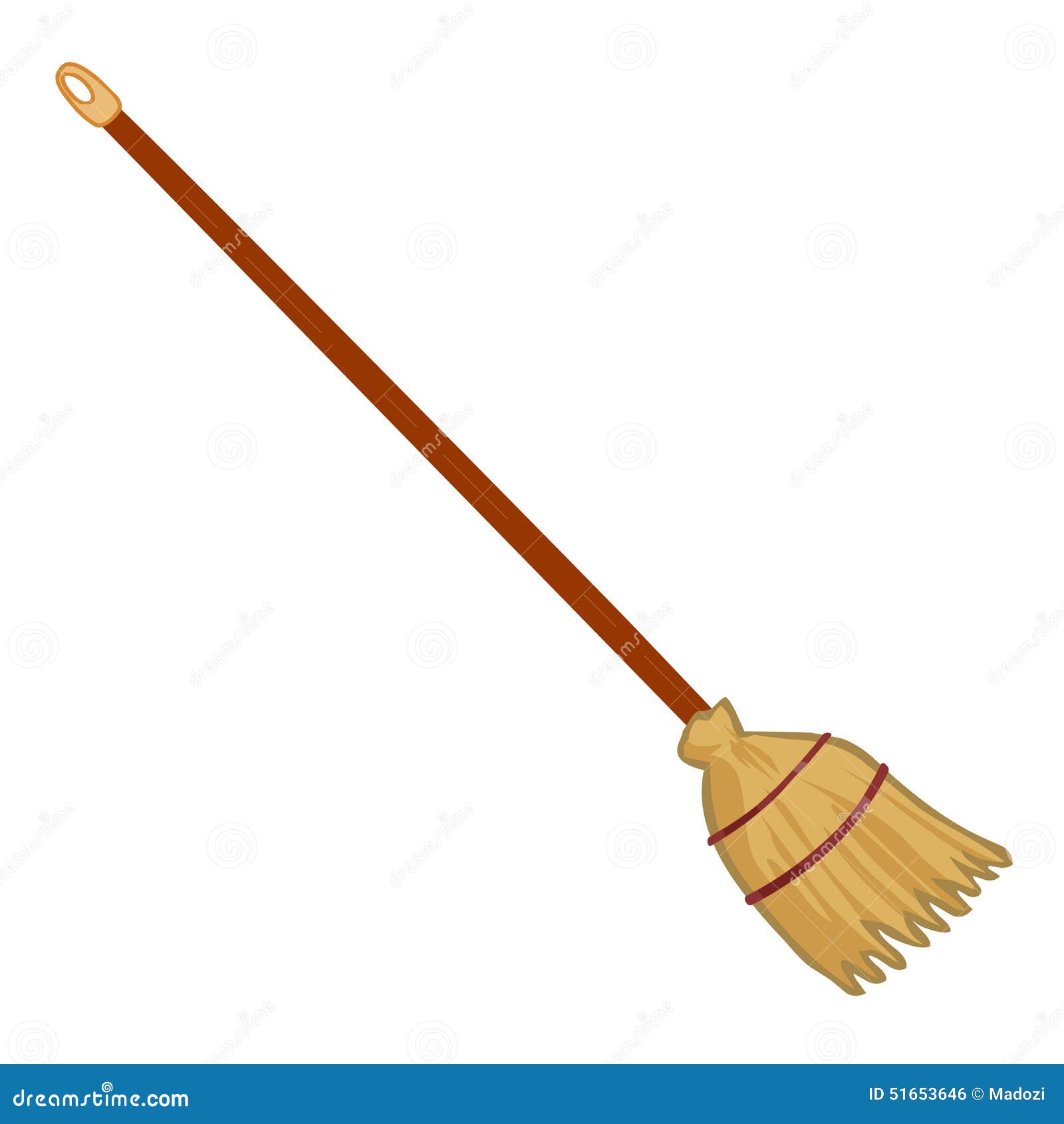 Bezem Geïsoleerde Illustratie Vector Illustratie - Illustration of hout ...