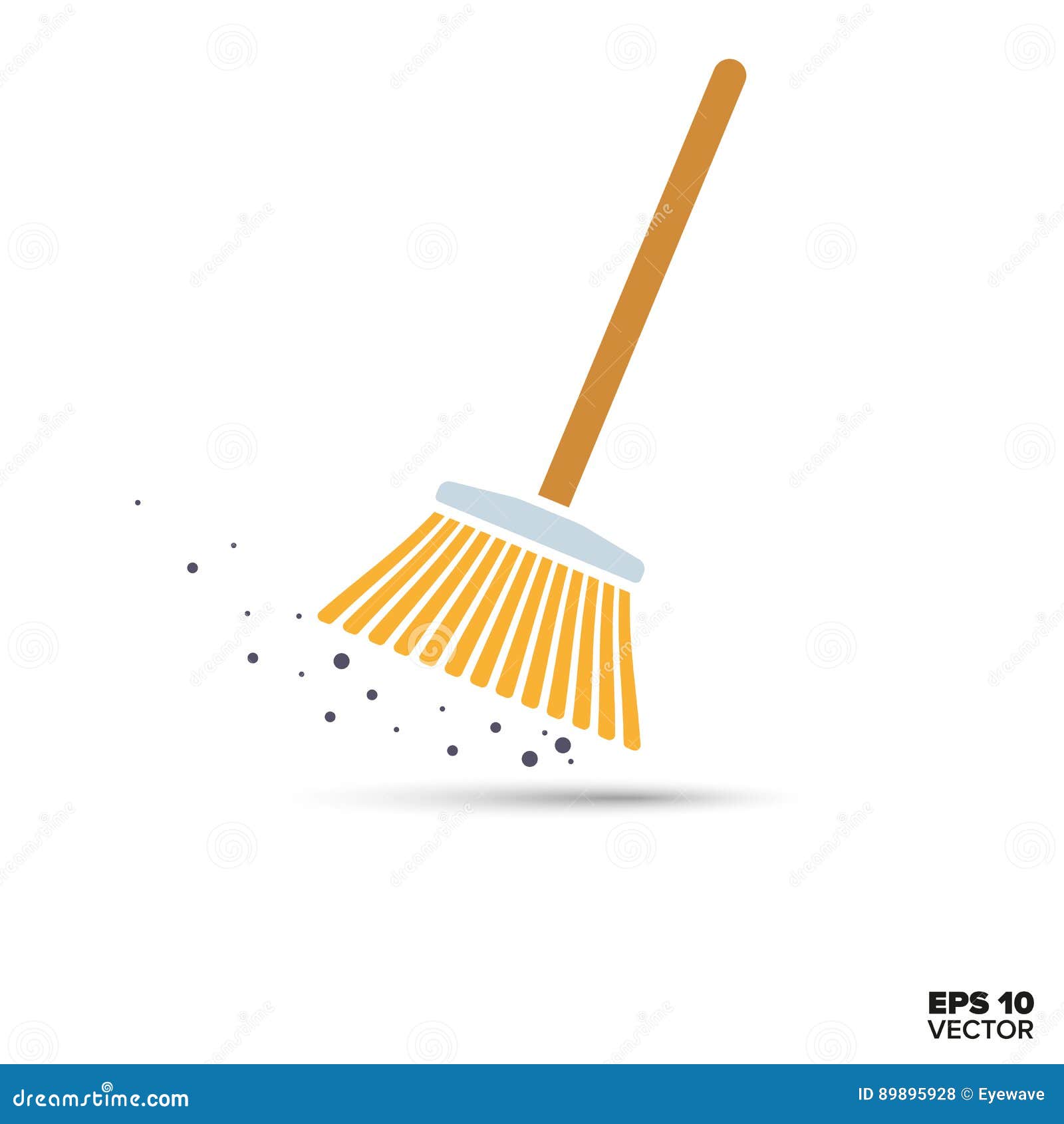 Bezem vectorpictogram vector illustratie. Illustration of werktuig ...