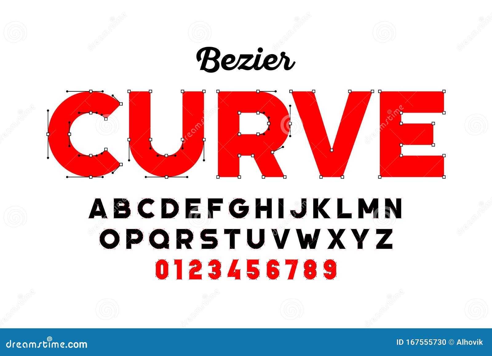 Bezier curves style font stock vector. Illustration of graphic - 167555730 Bezier curves style font stock vector. Illustration of graphic - 167555730