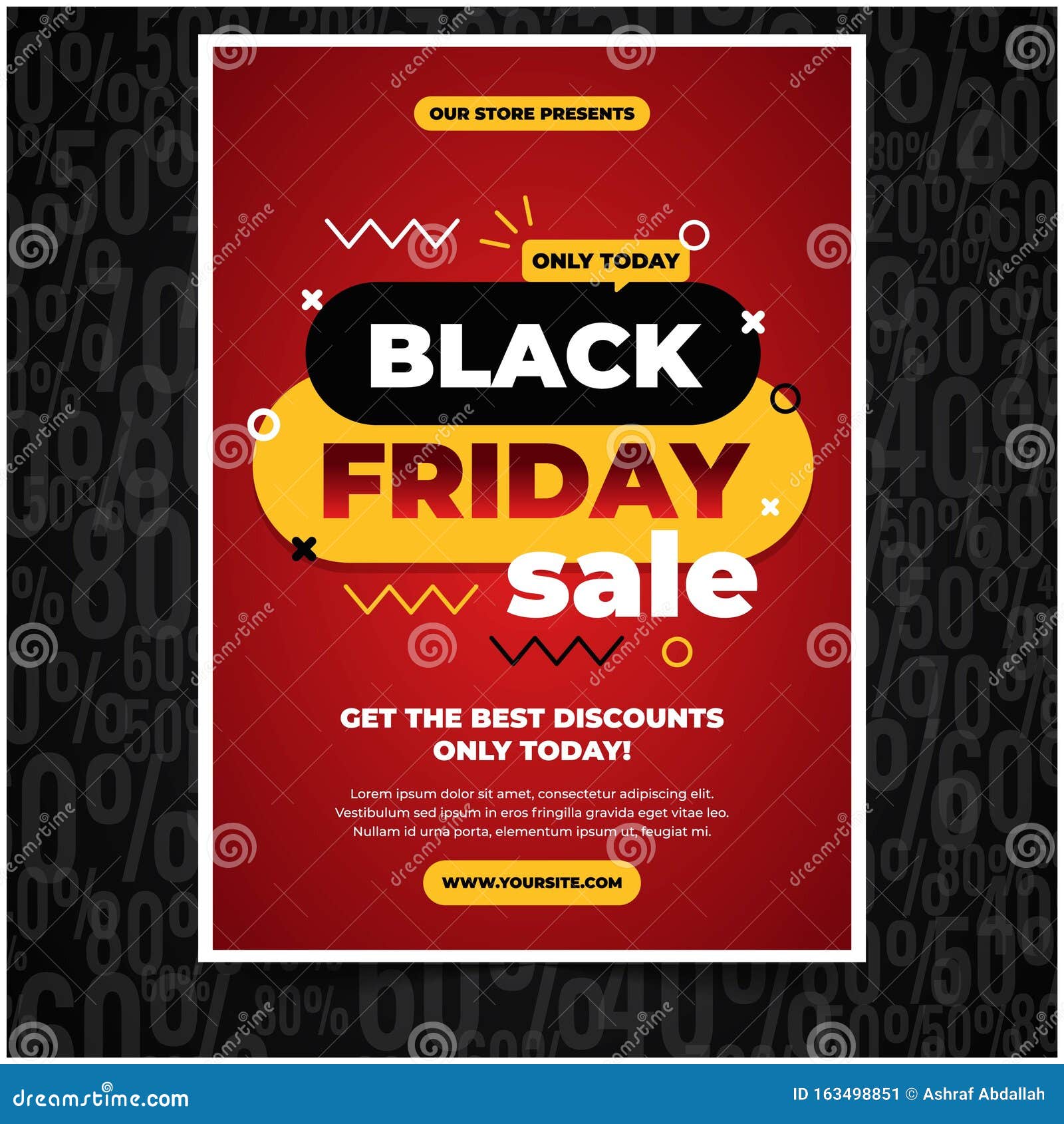 Black Friday Commercial Sale Flyer Design Template Stock Vector ...