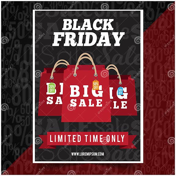 Black Friday Commercial Sale Flyer Design Template Stock Vector ...