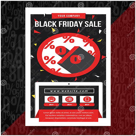 Black Friday Commercial Sale Flyer Design Template Stock Vector ...