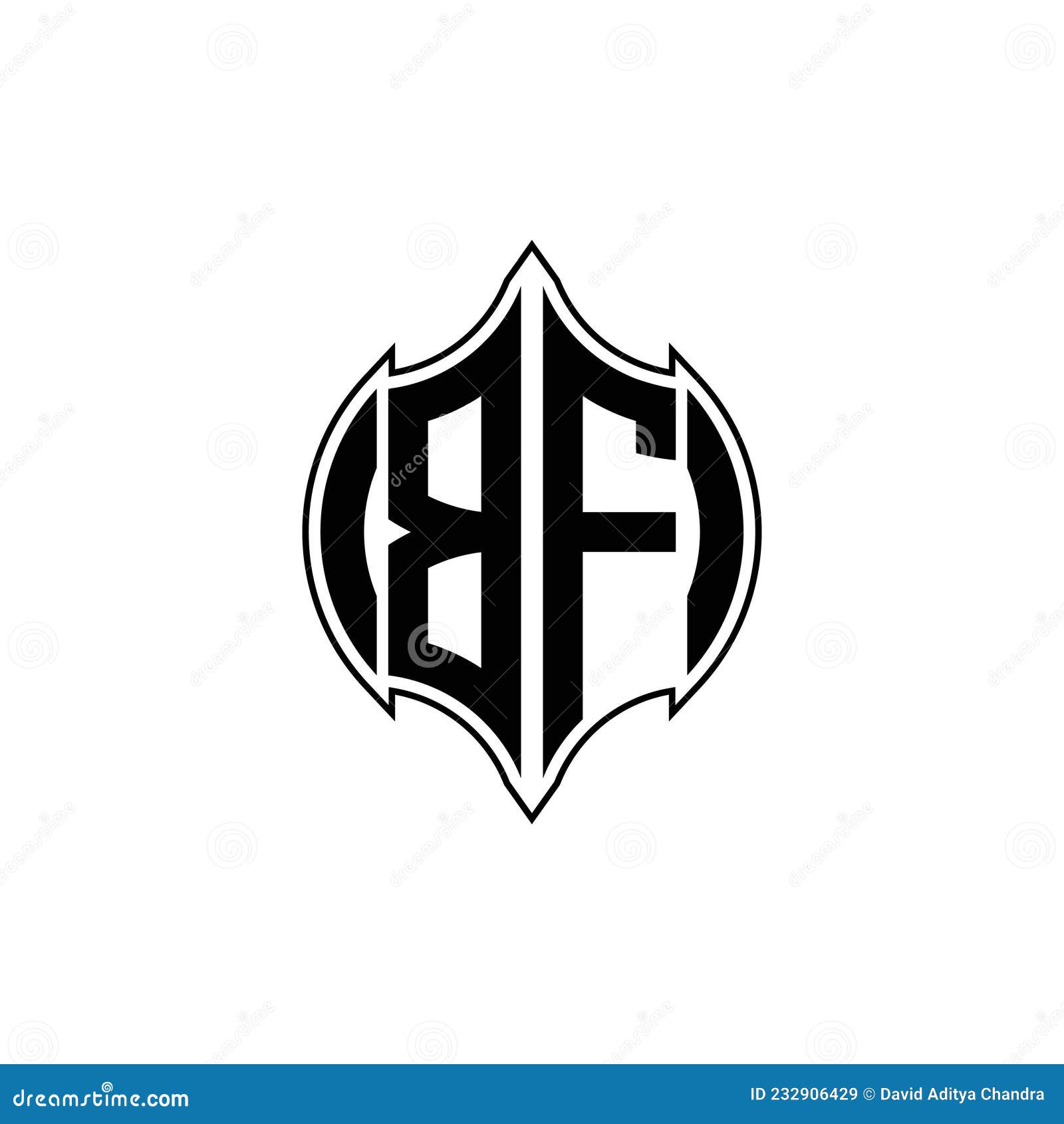 BF Logo Monogram Geometric Shield Shape Style Stock Vector ...