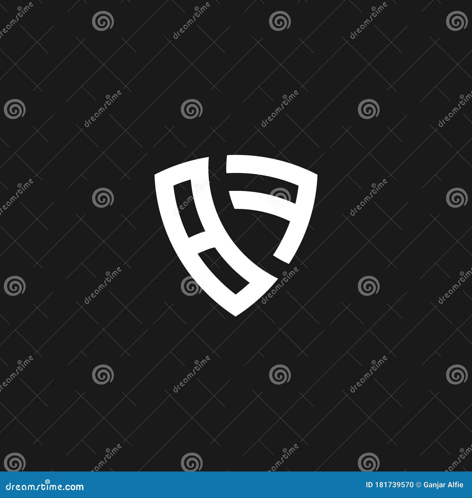 BF Monogram Logo with Shield Shape Stock Vector - Illustration of font ...