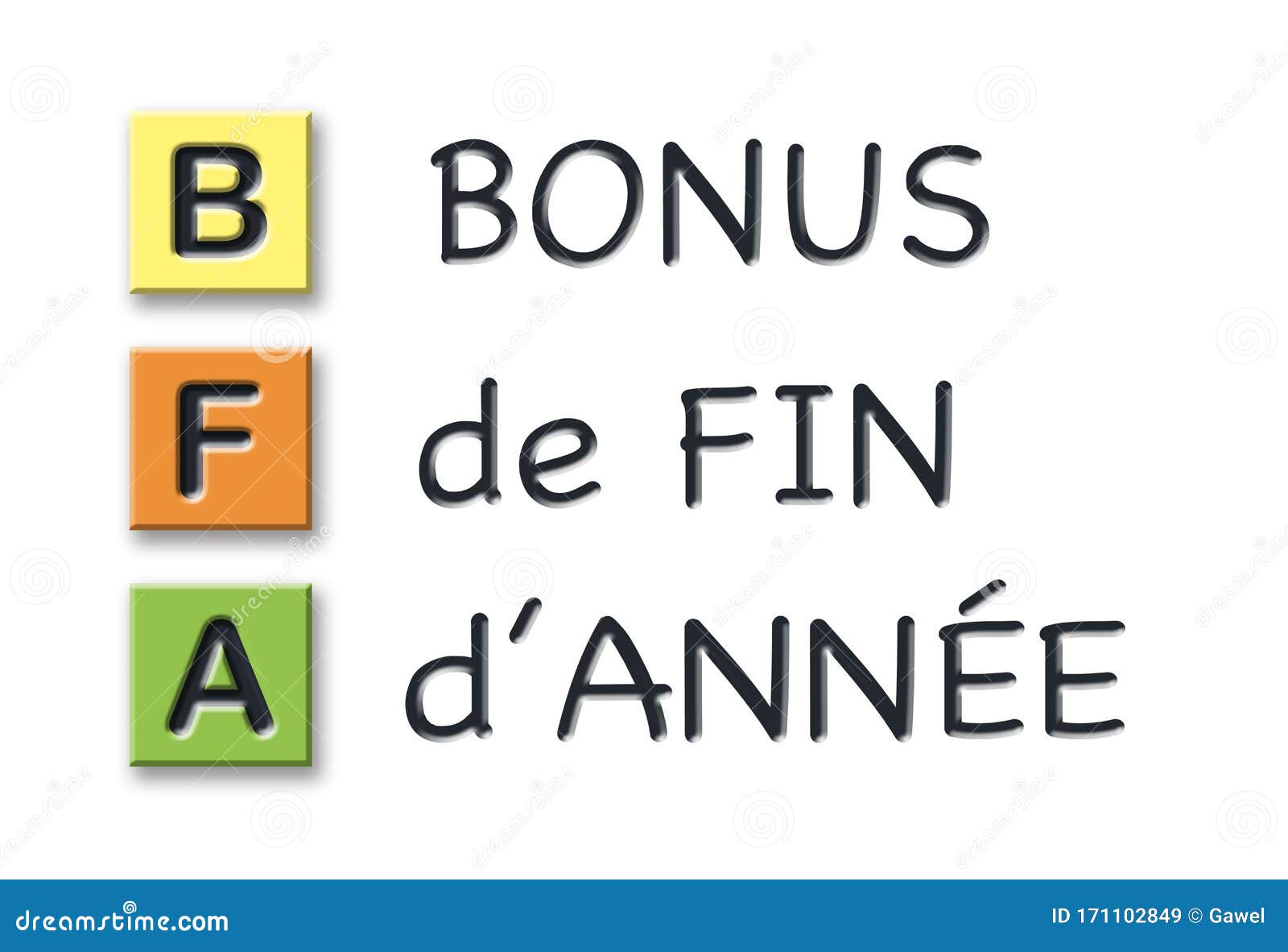 BFA Initials in Colored 3d Cubes with Meaning in French Language Stock ...