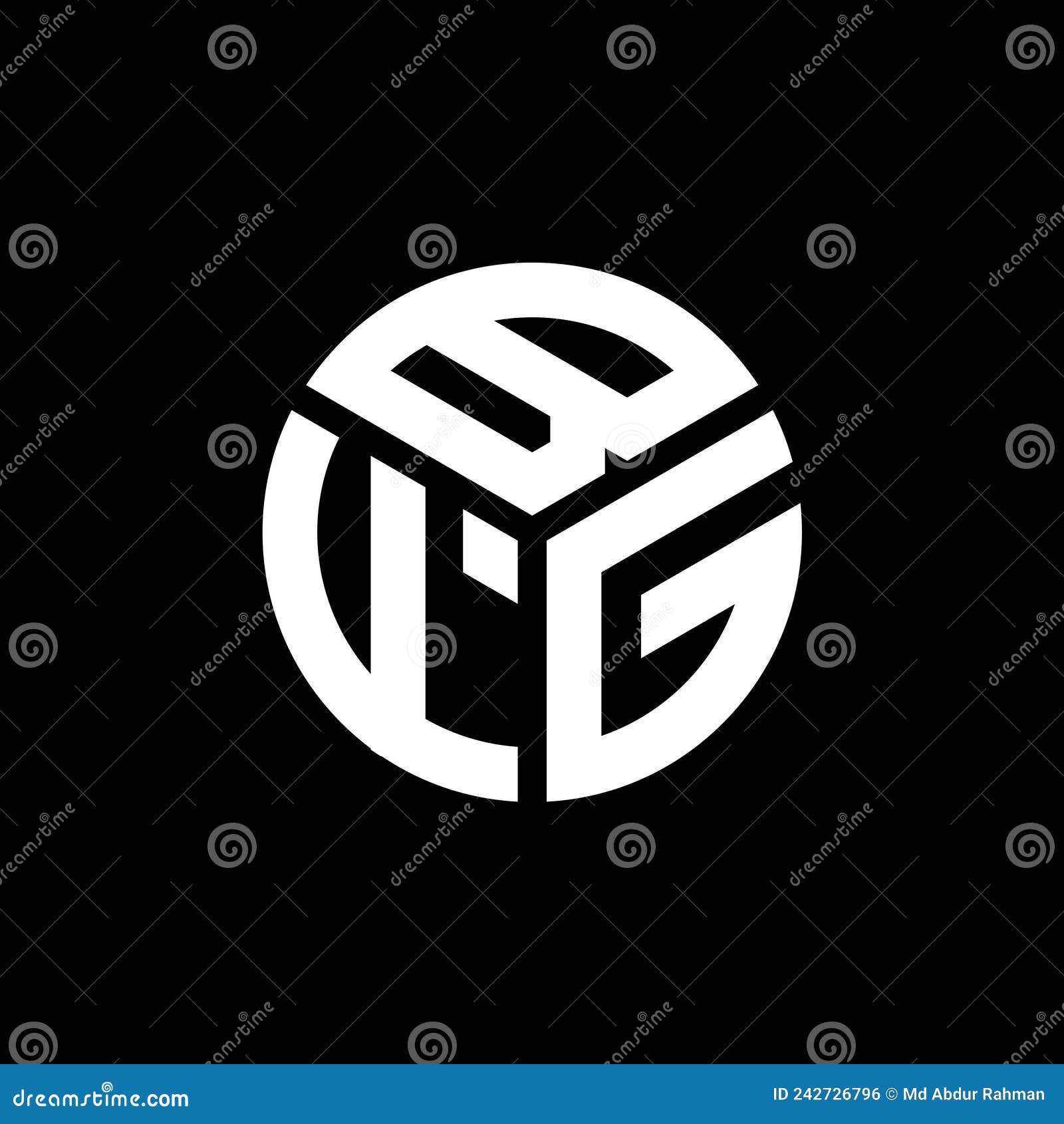BFG Letter Logo Design on Black Background. BFG Creative Initials ...