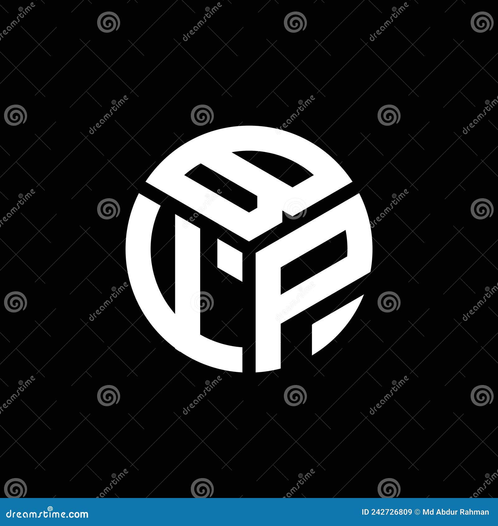 BFP Letter Logo Design on Black Background. BFP Creative Initials ...