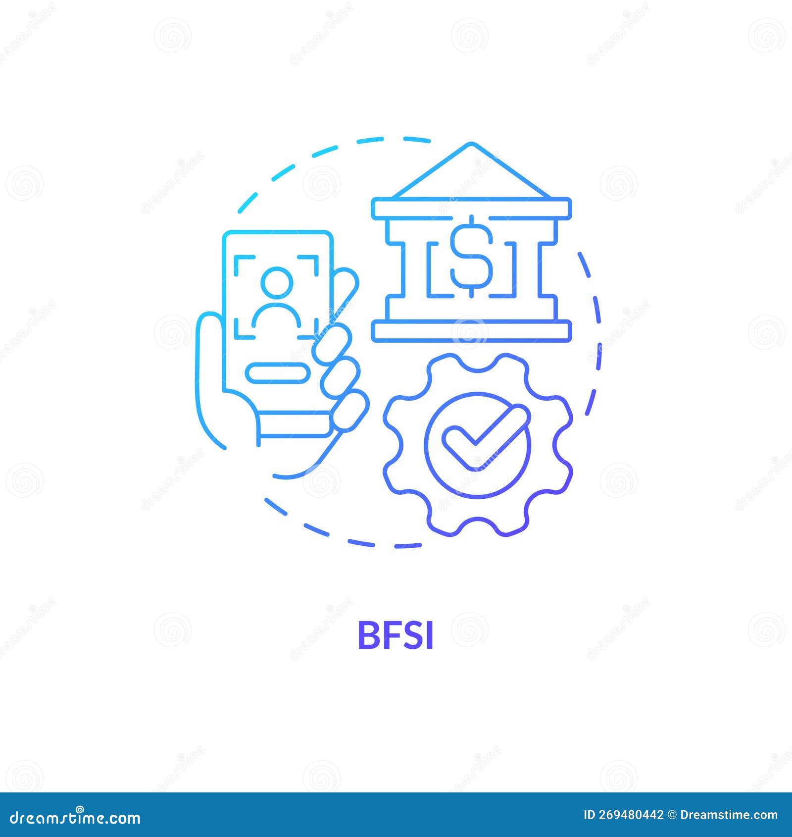 BFSI Blue Gradient Concept Icon Stock Vector - Illustration of vector ...