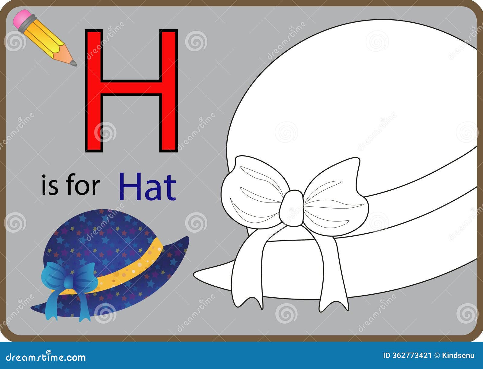 H for Hat stock illustration. Illustration of teaching - 362773421