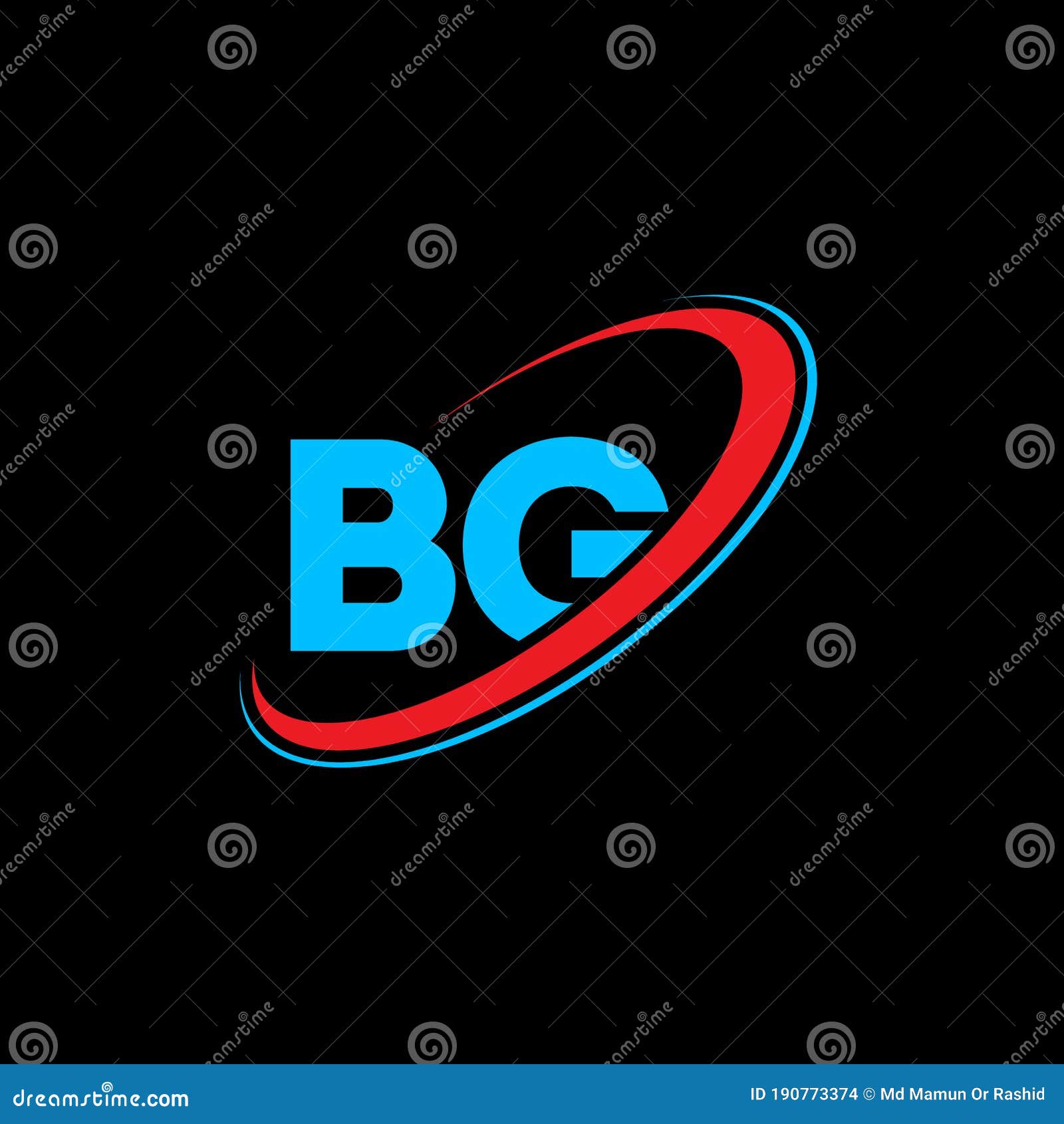 BG B G Letter Logo Design. Initial Letter BG Linked Circle Uppercase ...