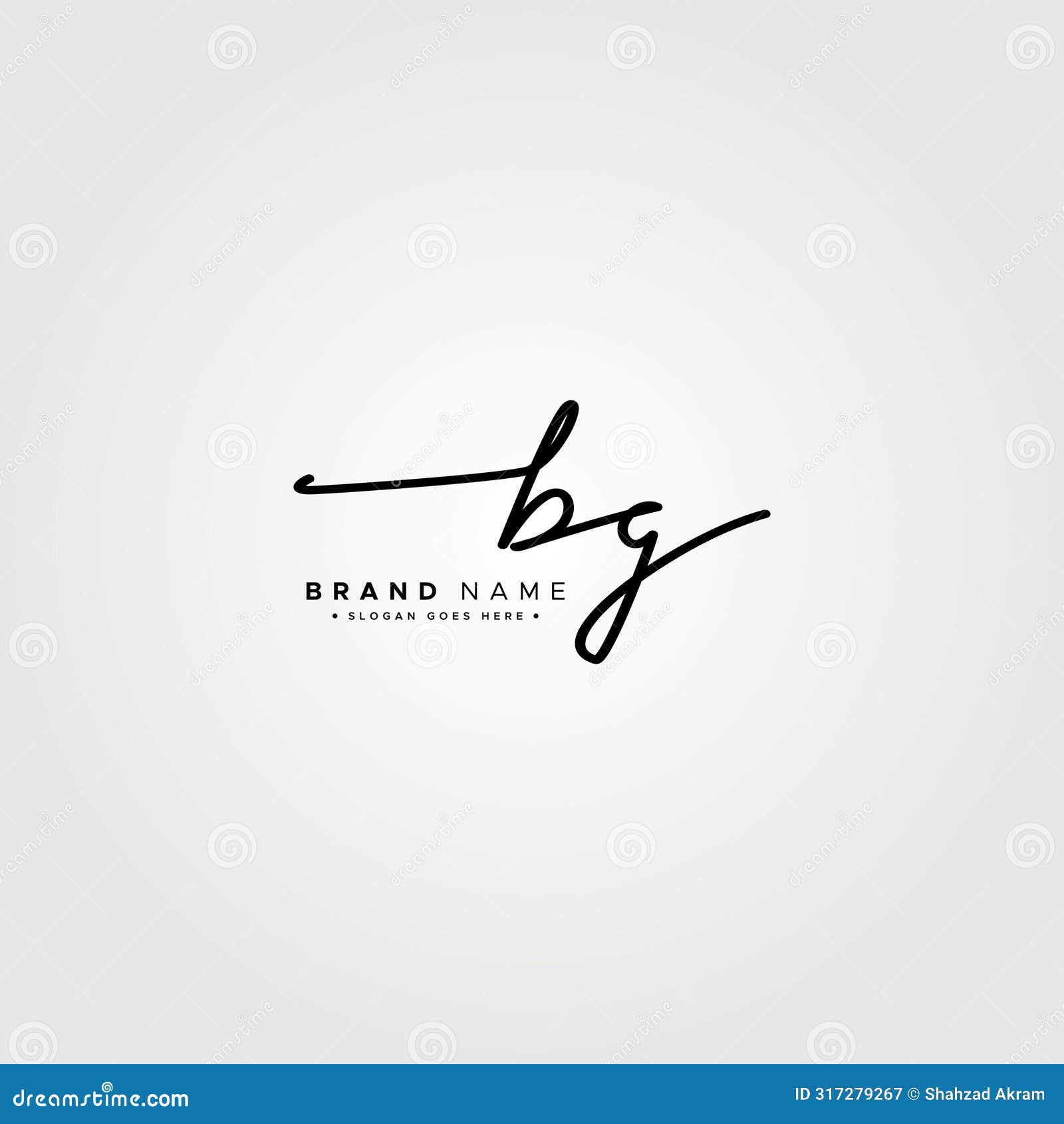 BG Initial Letter Signature Logo Template - Handwritten Vector Logo ...