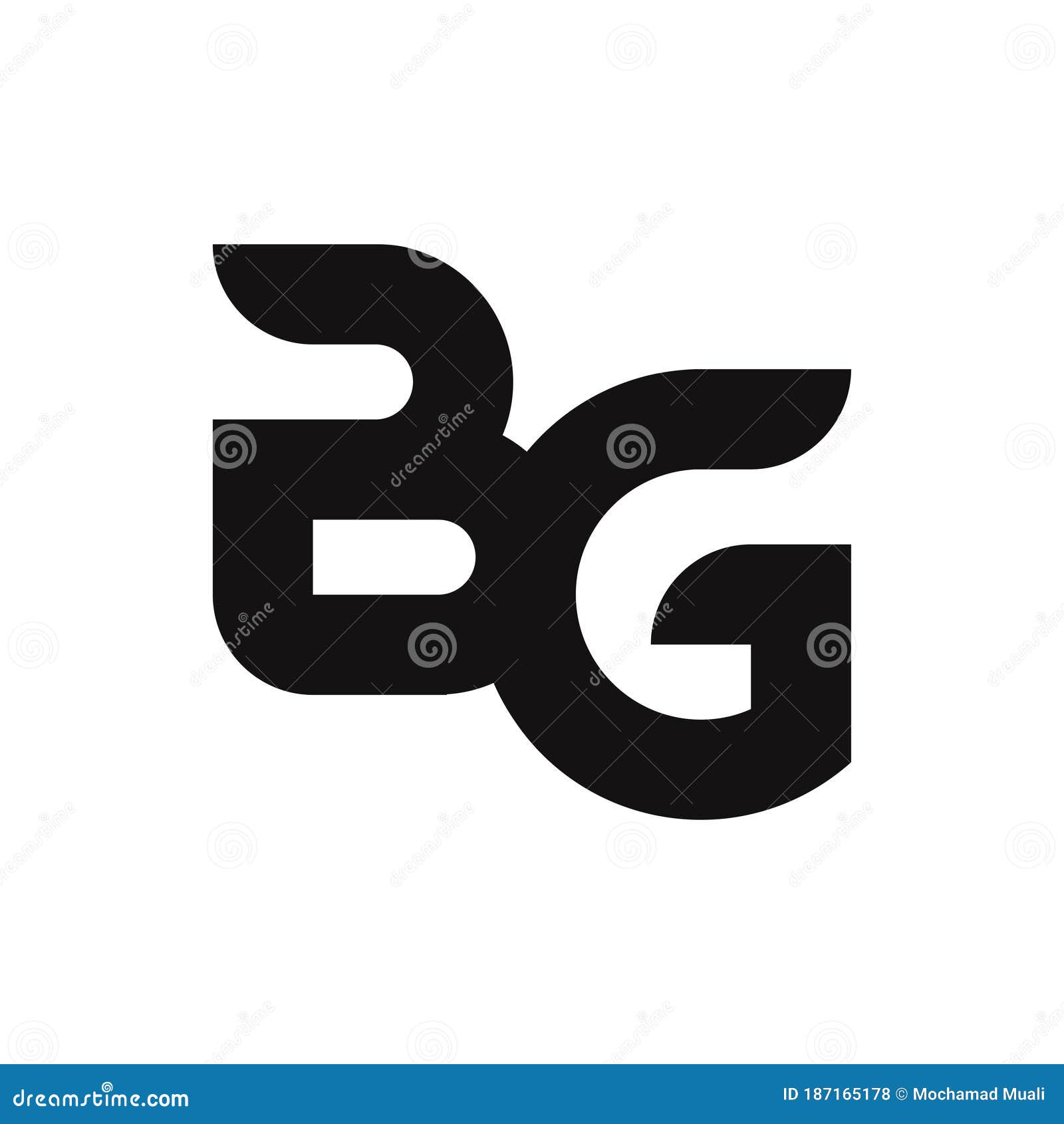 BG Letter Logo Design with Simple Style Stock Vector - Illustration of ...