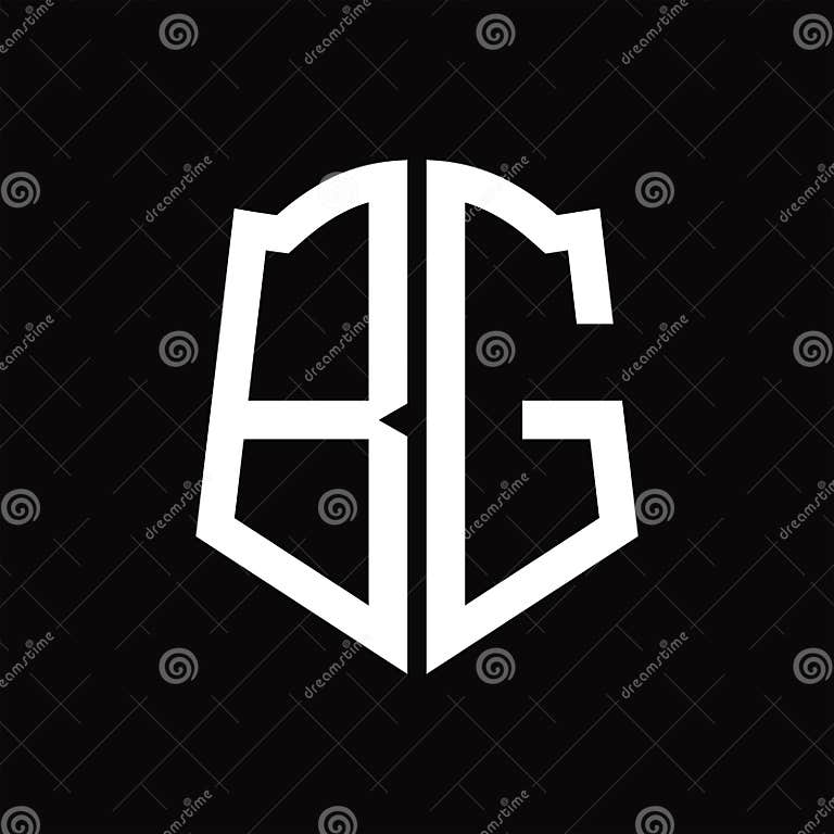 BG Logo Monogram with Shield Shape Ribbon Design Template Stock Vector ...