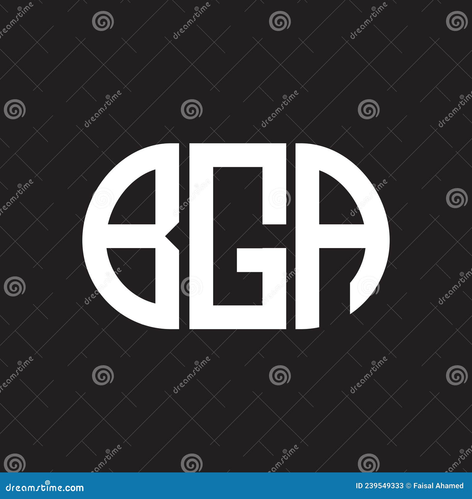 BGA Letter Logo Design on Black Background. BGA Stock Vector ...