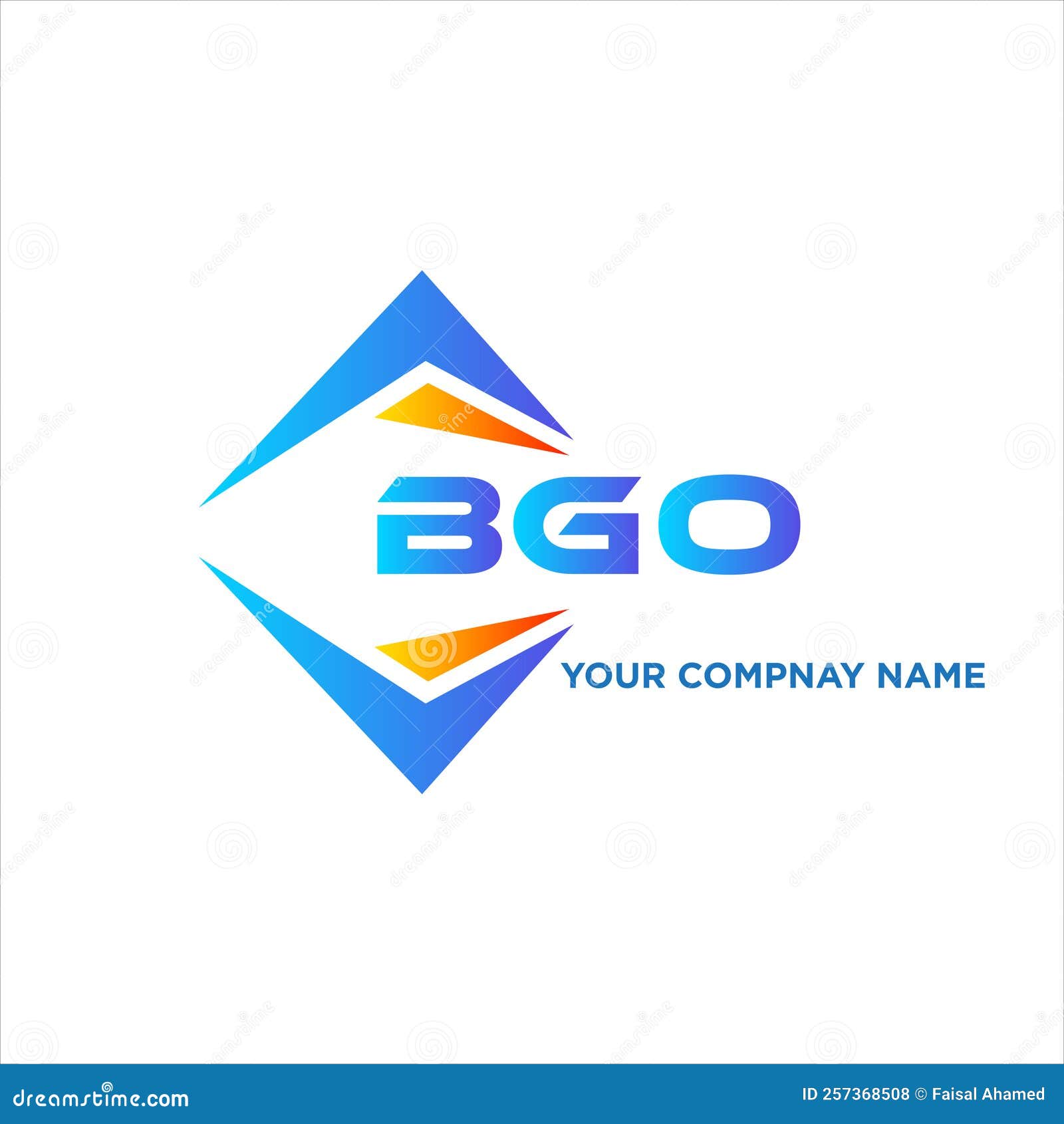 BGO Abstract Technology Logo Design on White Background. BGO Creative ...