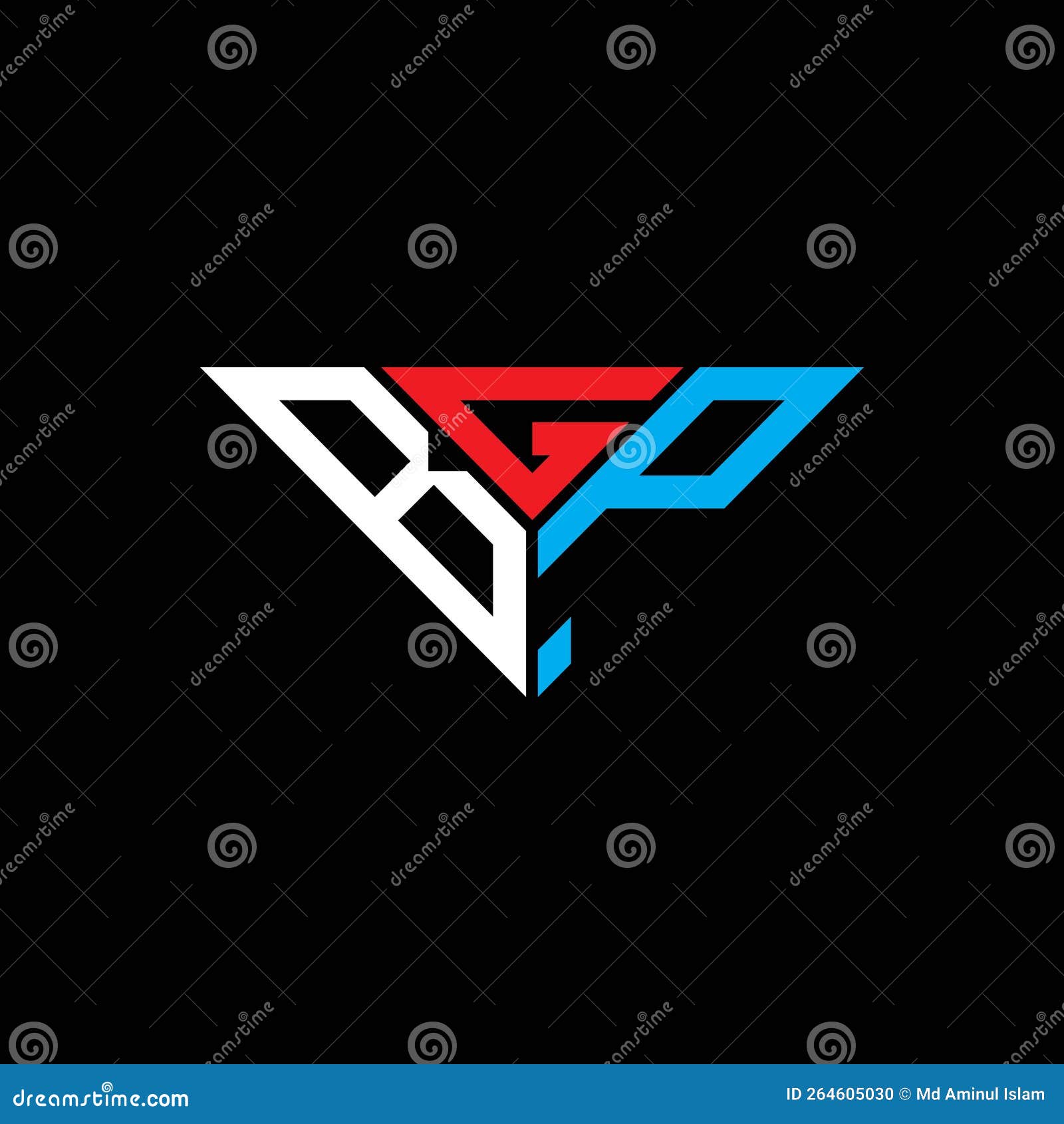 BGP Letter Logo Creative Design with Vector Graphic, Stock Vector ...