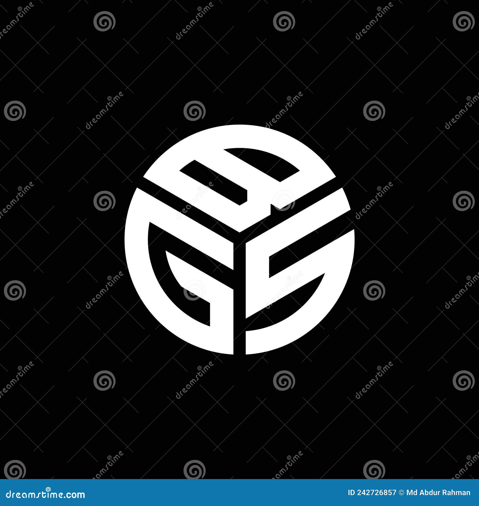 BGS Letter Logo Design on Black Background. BGS Creative Initials ...