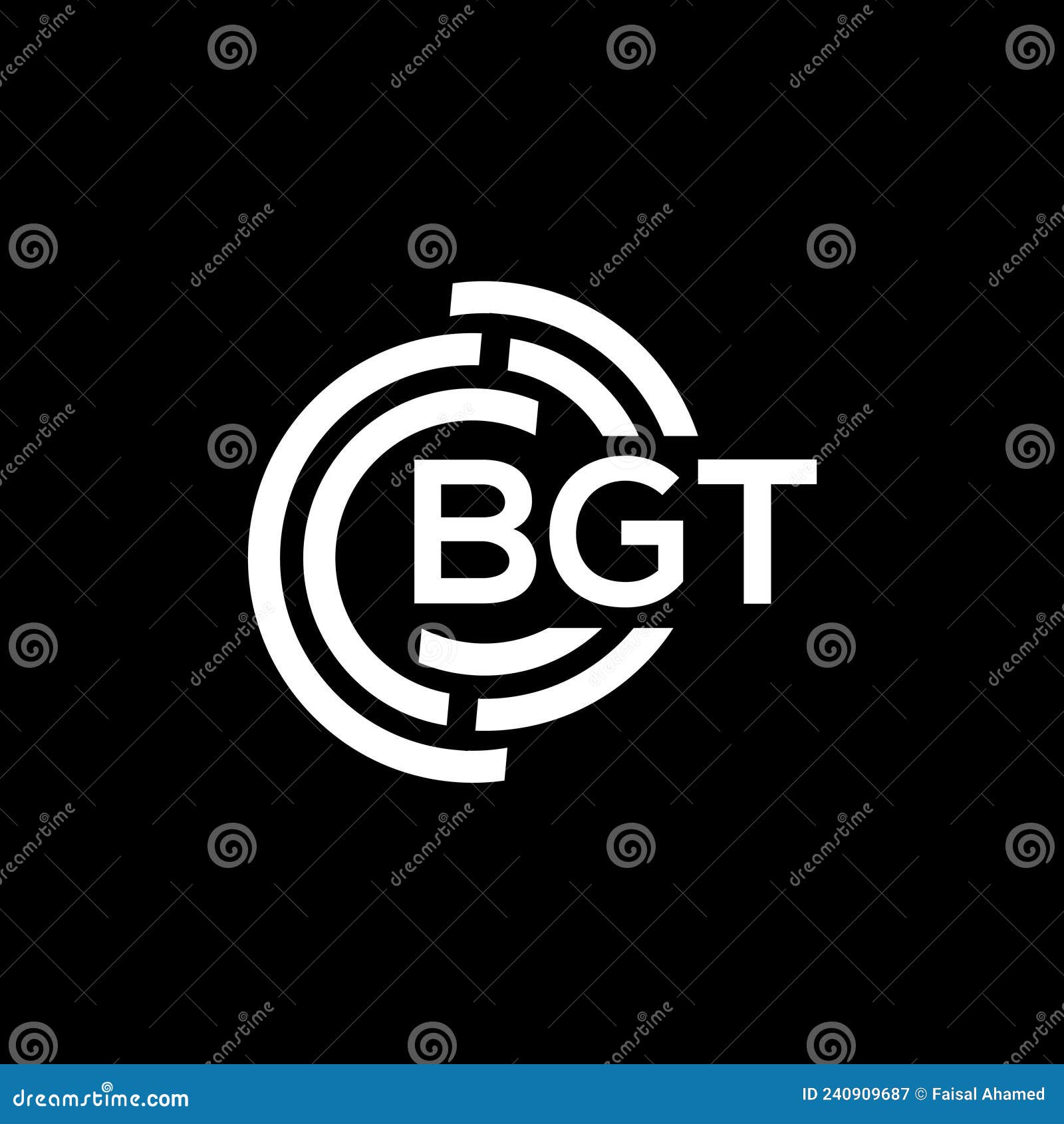 BGT Letter Logo Design on Black Background. BGT Creative Initials ...