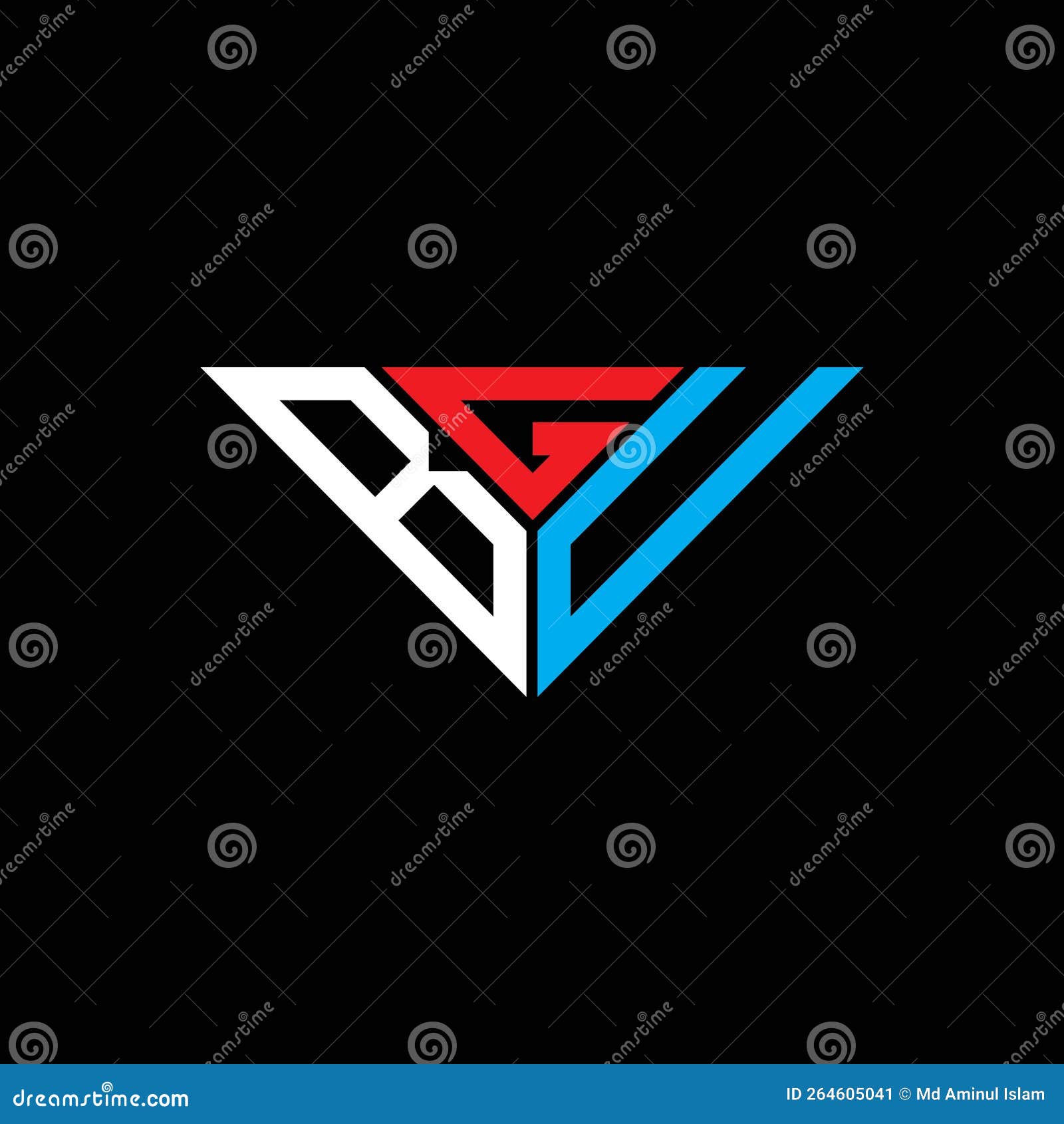 BGU Letter Logo Creative Design with Vector Graphic, Stock Vector ...