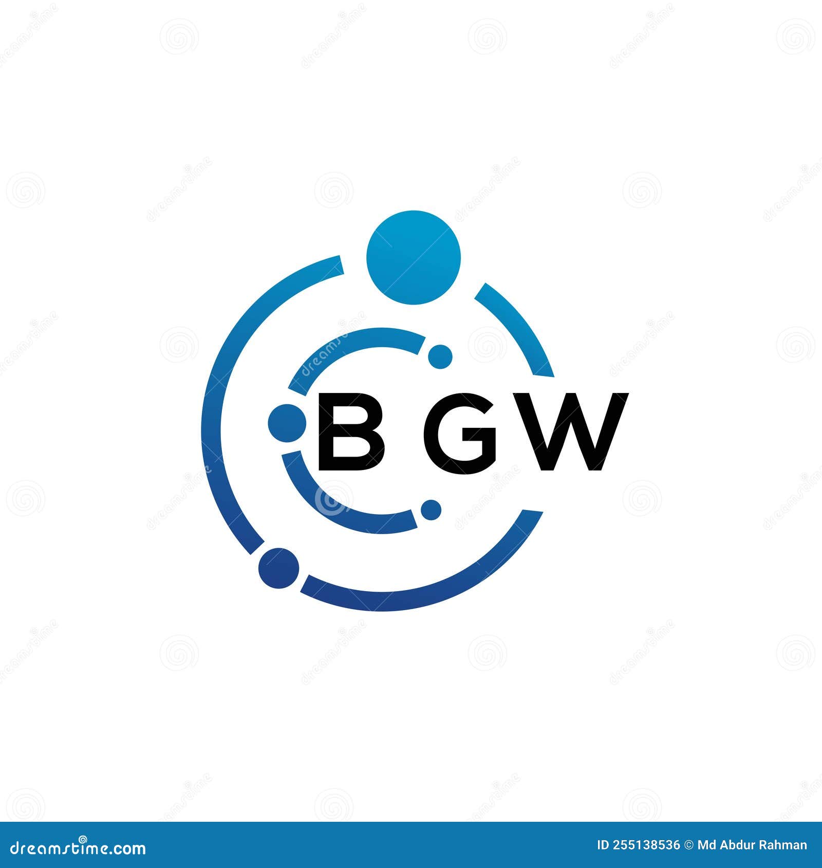 BGW Letter Logo Design on White Background. BGW Creative Initials ...