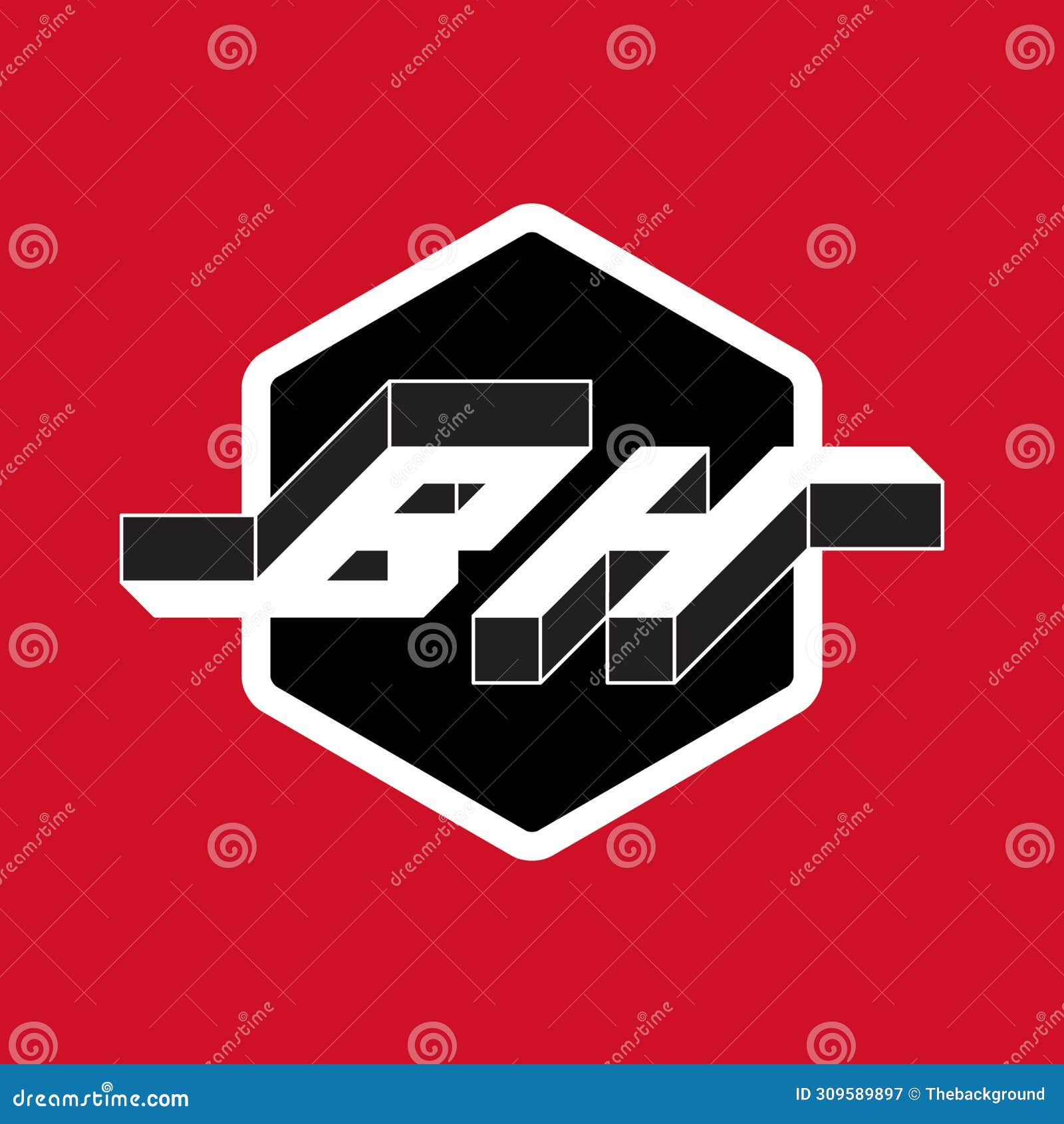 BH - 2-letter Code or Emblem. B and H - Monogram or Logotype. Isometric ...