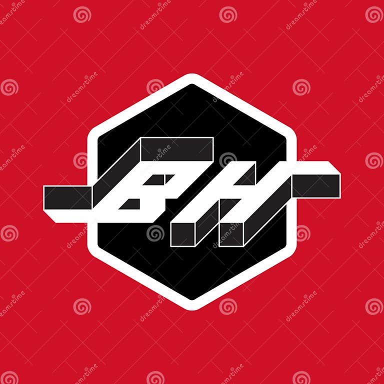BH - 2-letter Code or Emblem. B and H - Monogram or Logotype. Isometric ...