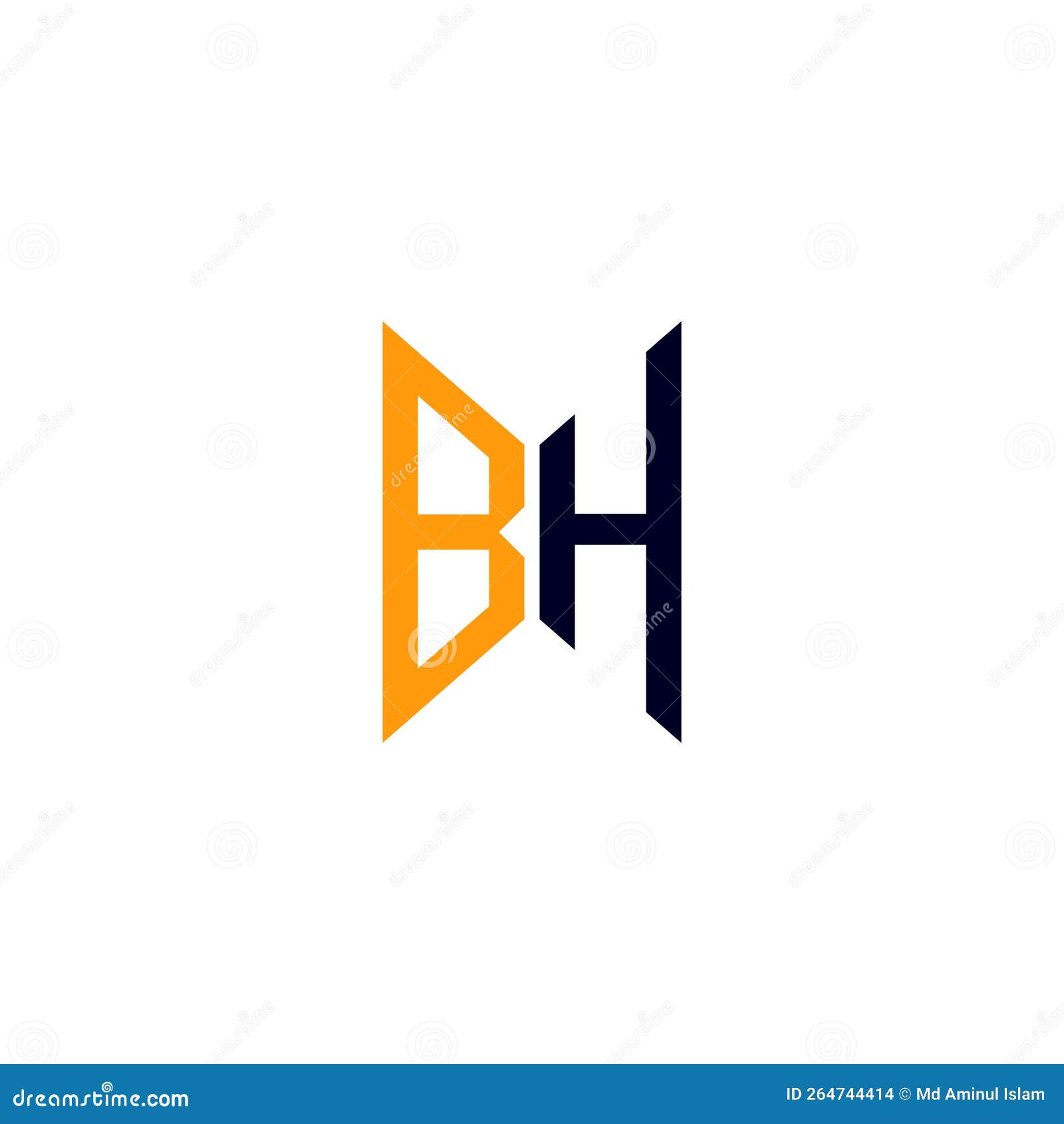 BH Letter Logo Creative Design with Vector Graphic, Stock Vector ...