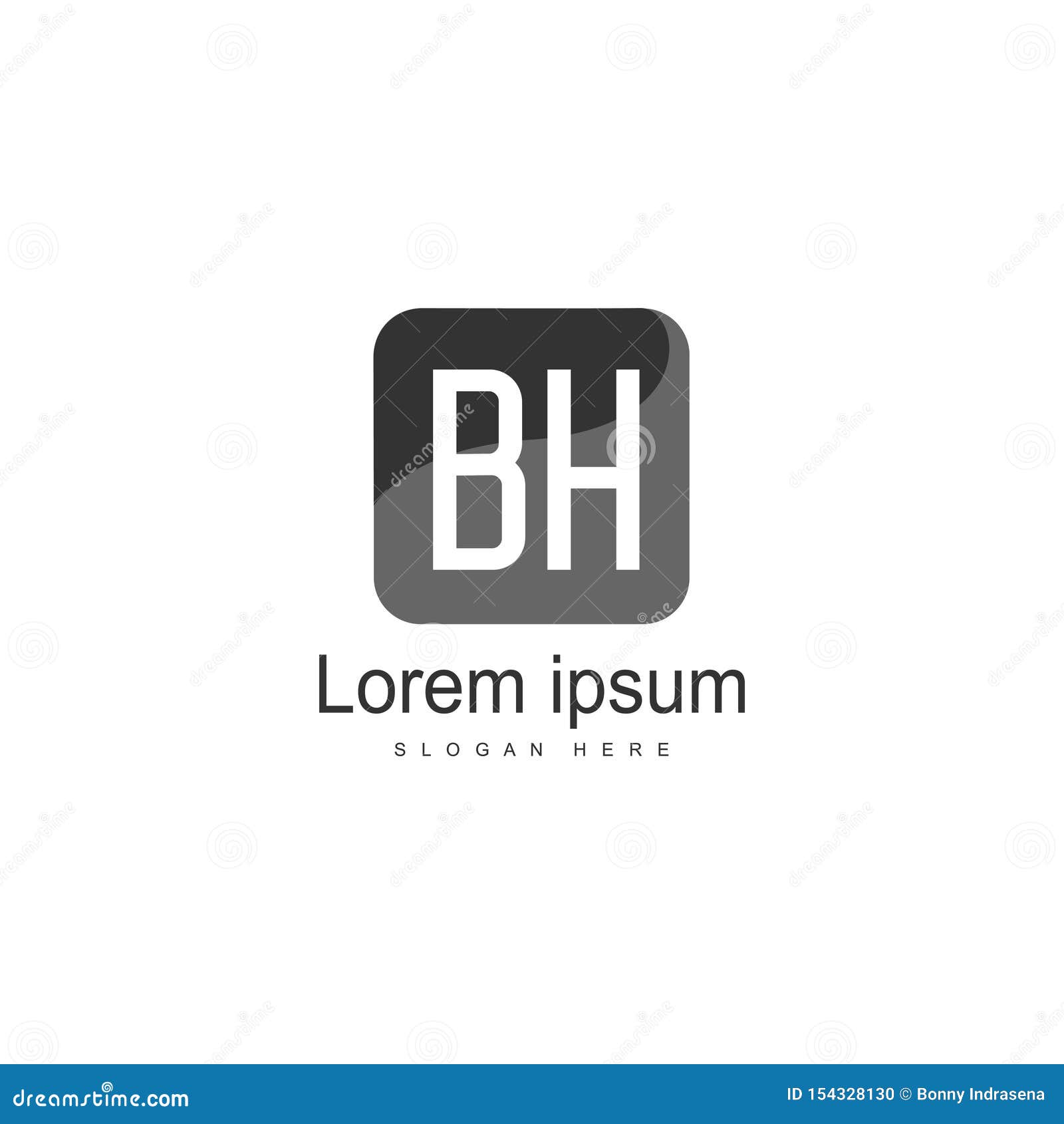 BH Letter Logo Design. Creative Modern BH Letters Icon Illustration ...
