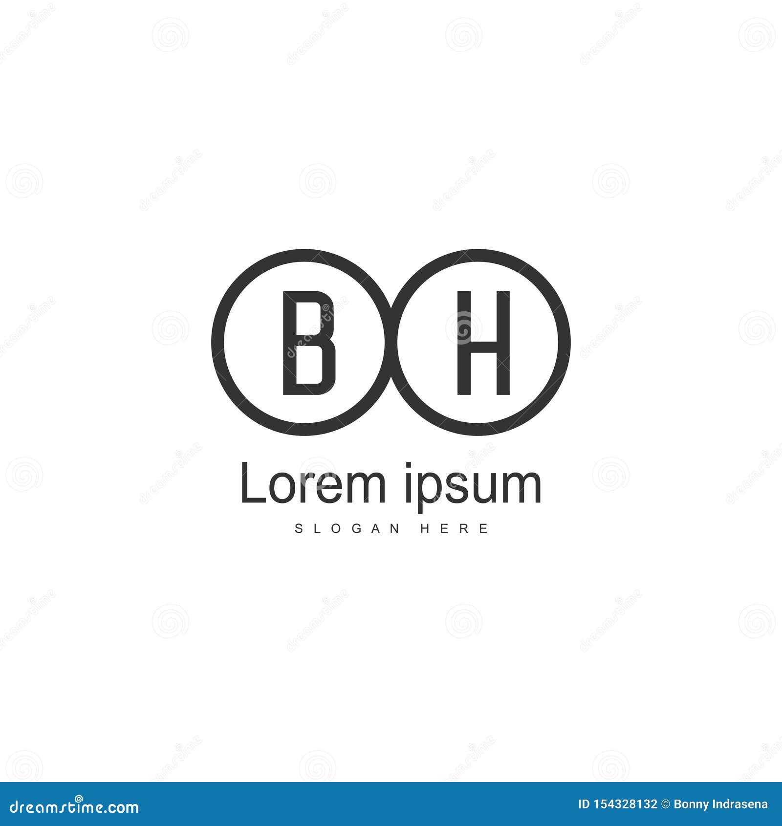 BH Letter Logo Design. Creative Modern BH Letters Icon Illustration ...