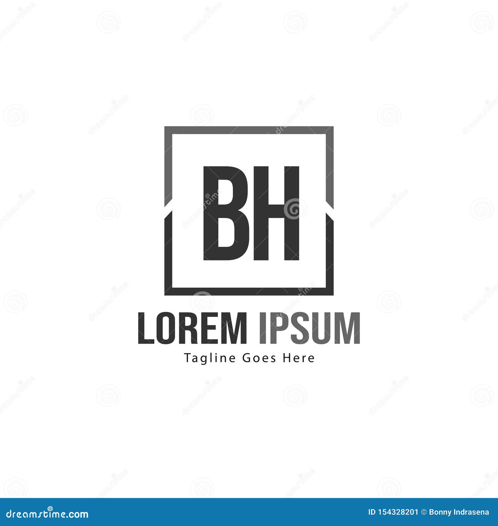 BH Letter Logo Design. Creative Modern BH Letters Icon Illustration ...