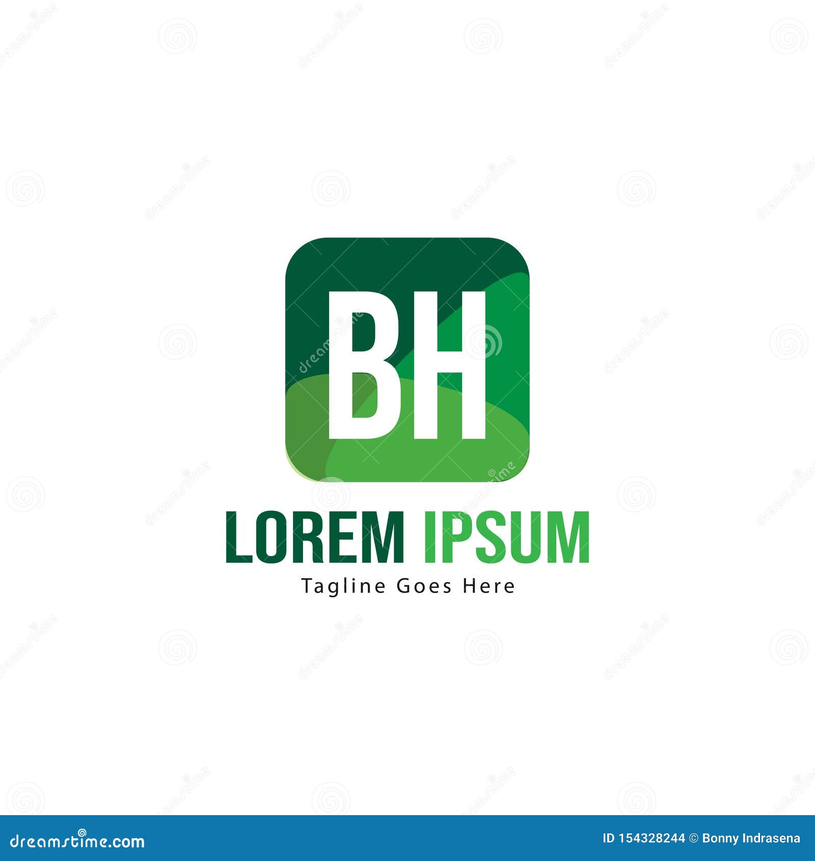 BH Letter Logo Design. Creative Modern BH Letters Icon Illustration ...