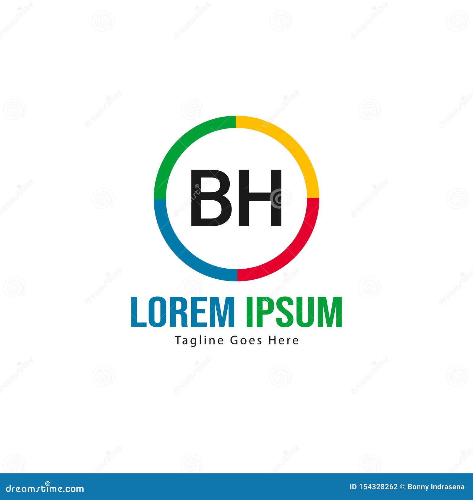 BH Letter Logo Design. Creative Modern BH Letters Icon Illustration ...