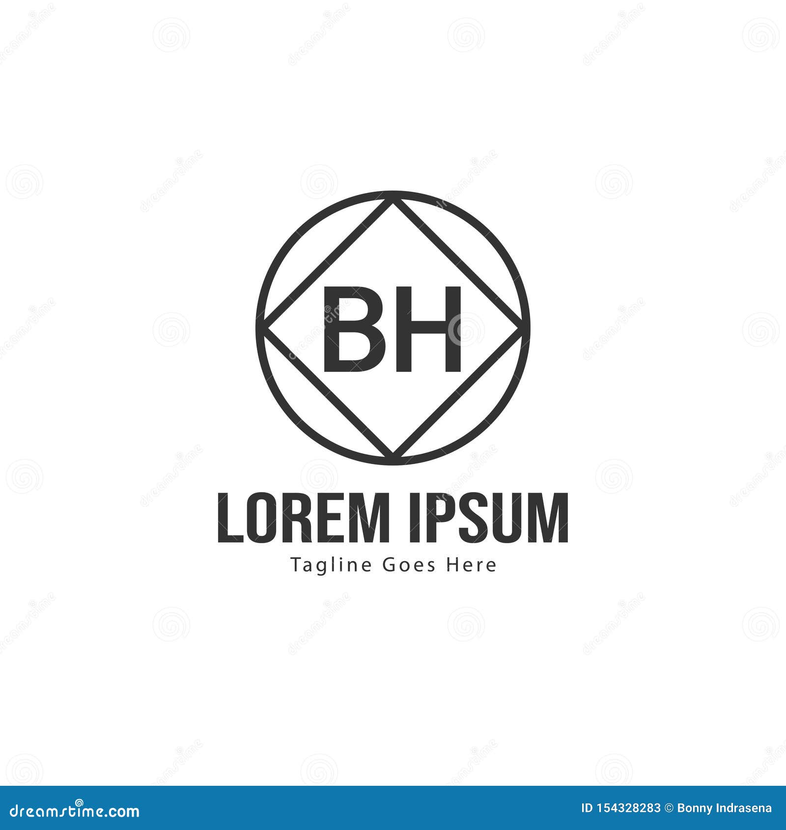 BH Letter Logo Design. Creative Modern BH Letters Icon Illustration ...