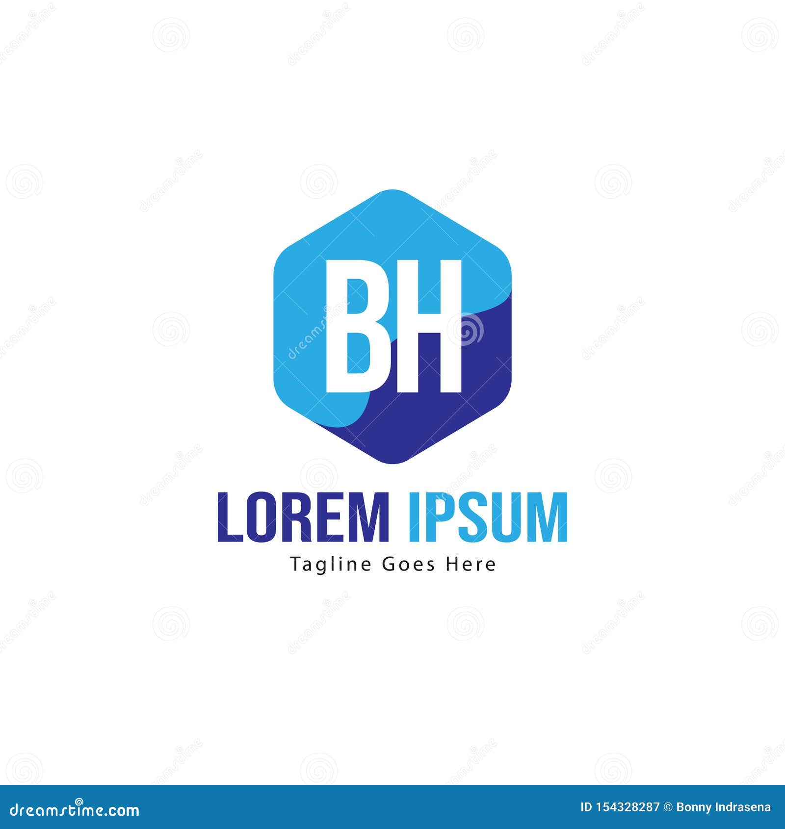 BH Letter Logo Design. Creative Modern BH Letters Icon Illustration ...